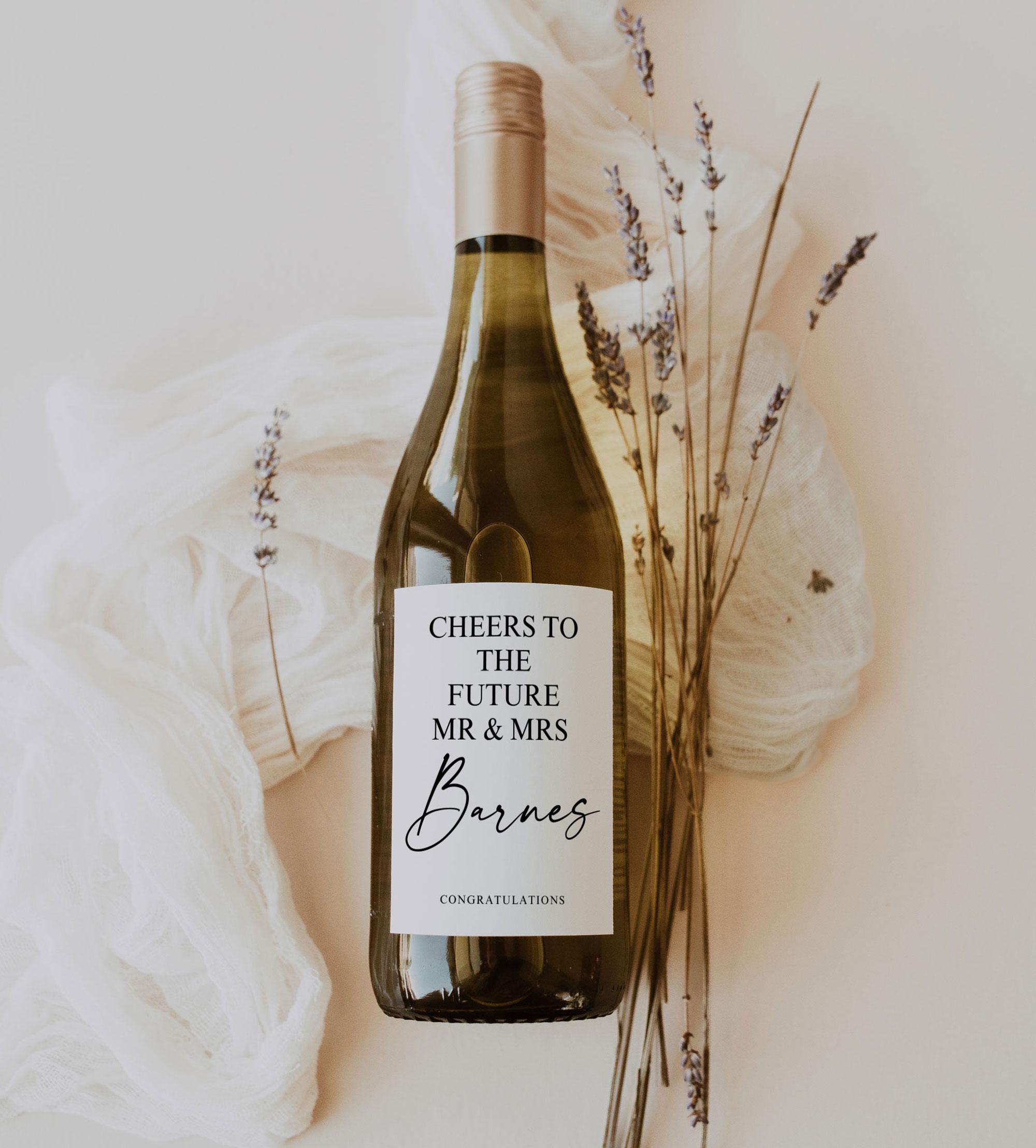Editable Engagement Wine Label, Bridal Shower Gift, Wedding Gift for ...
