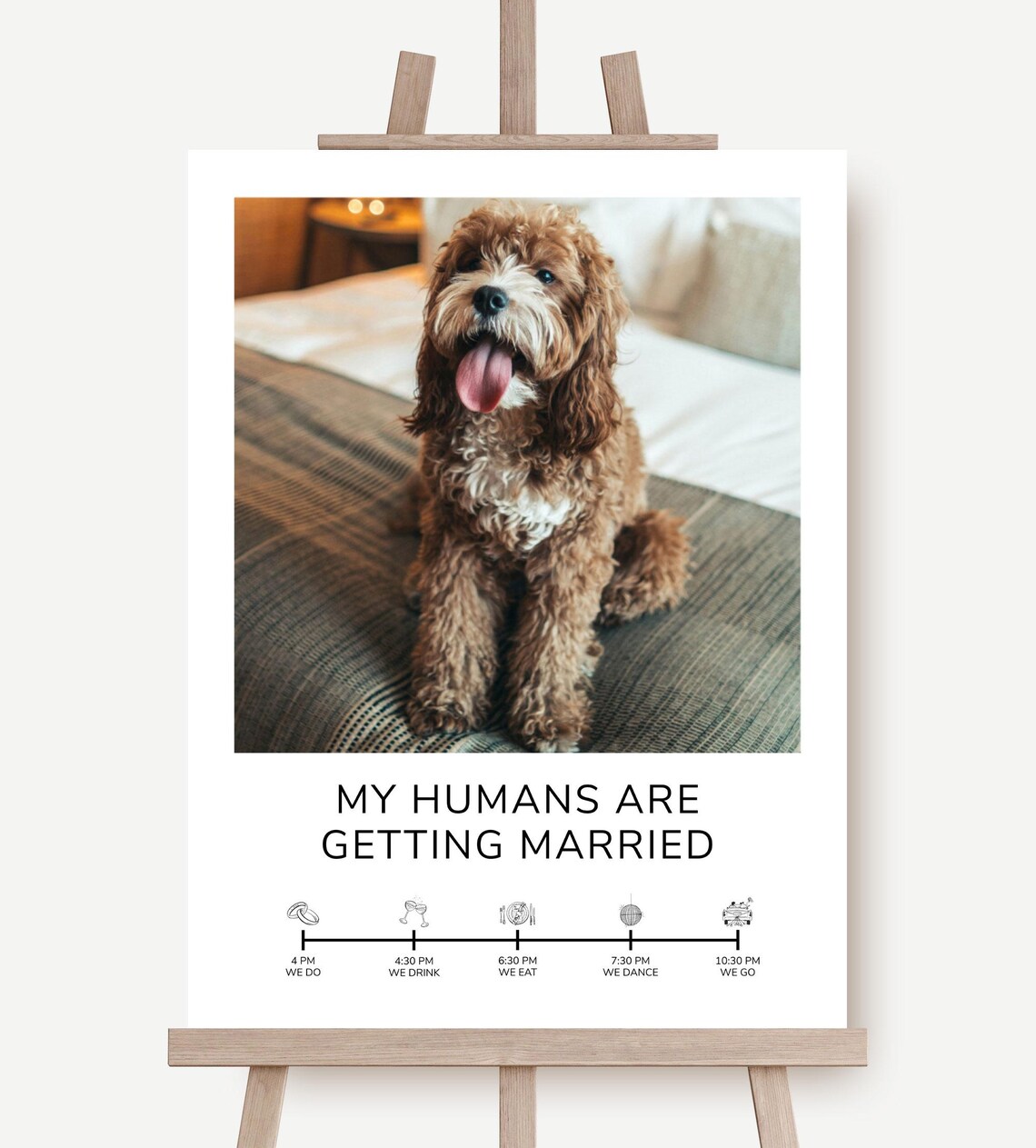 Editable Wedding Timeline Template With Dog Photo - Printable Wedding ...