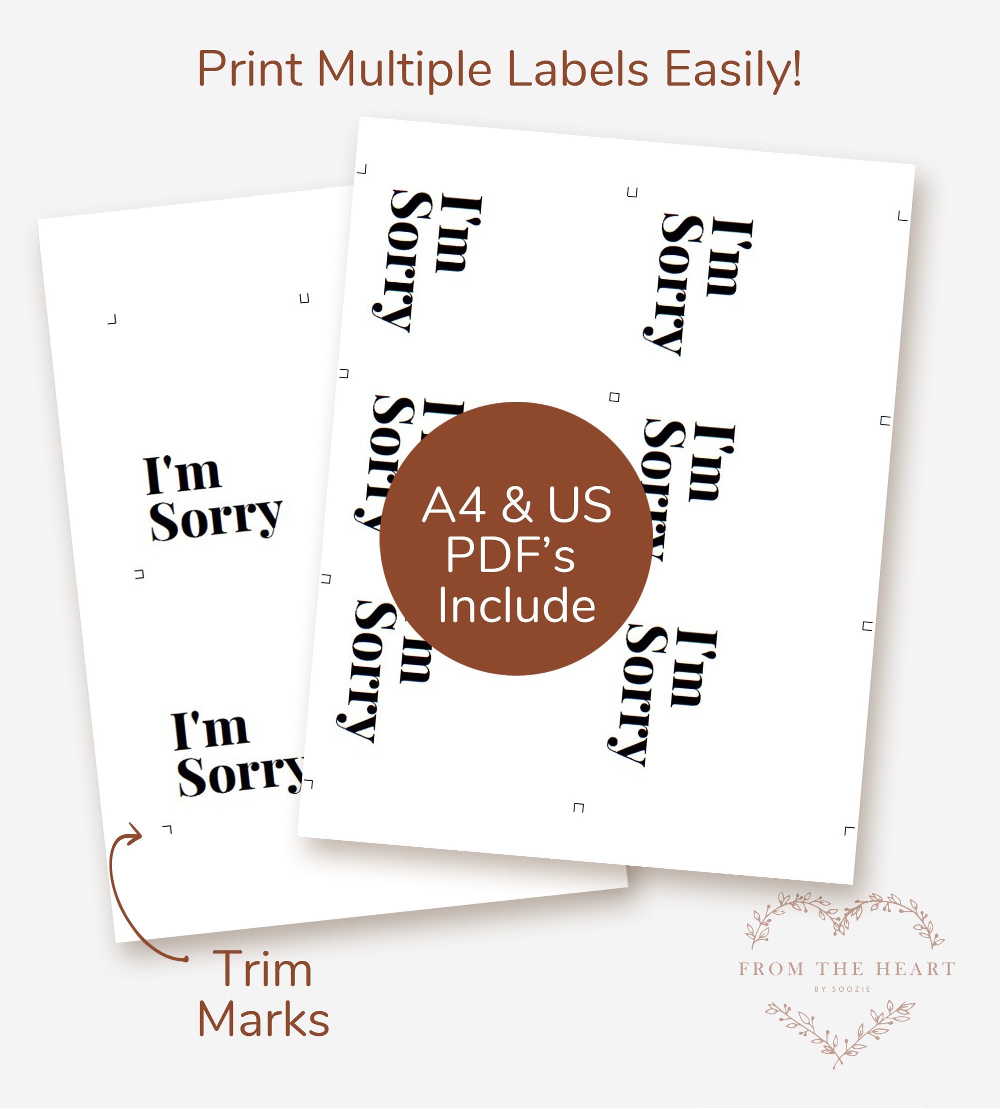 Printable I'm Sorry Wine Label for Apology Gift I'm Sorry Gift Apology ...