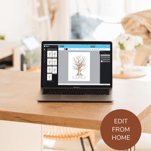 Editable Funeral Guest Book – Digital Fingerprint Tree Memorial ...