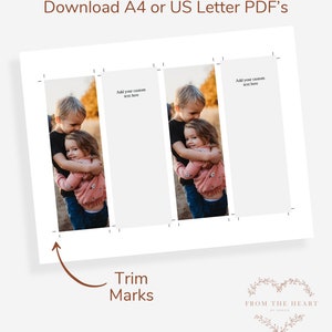 Editable Custom Photo Bookmark, Bookmark Template, Paper Bookmarks ...