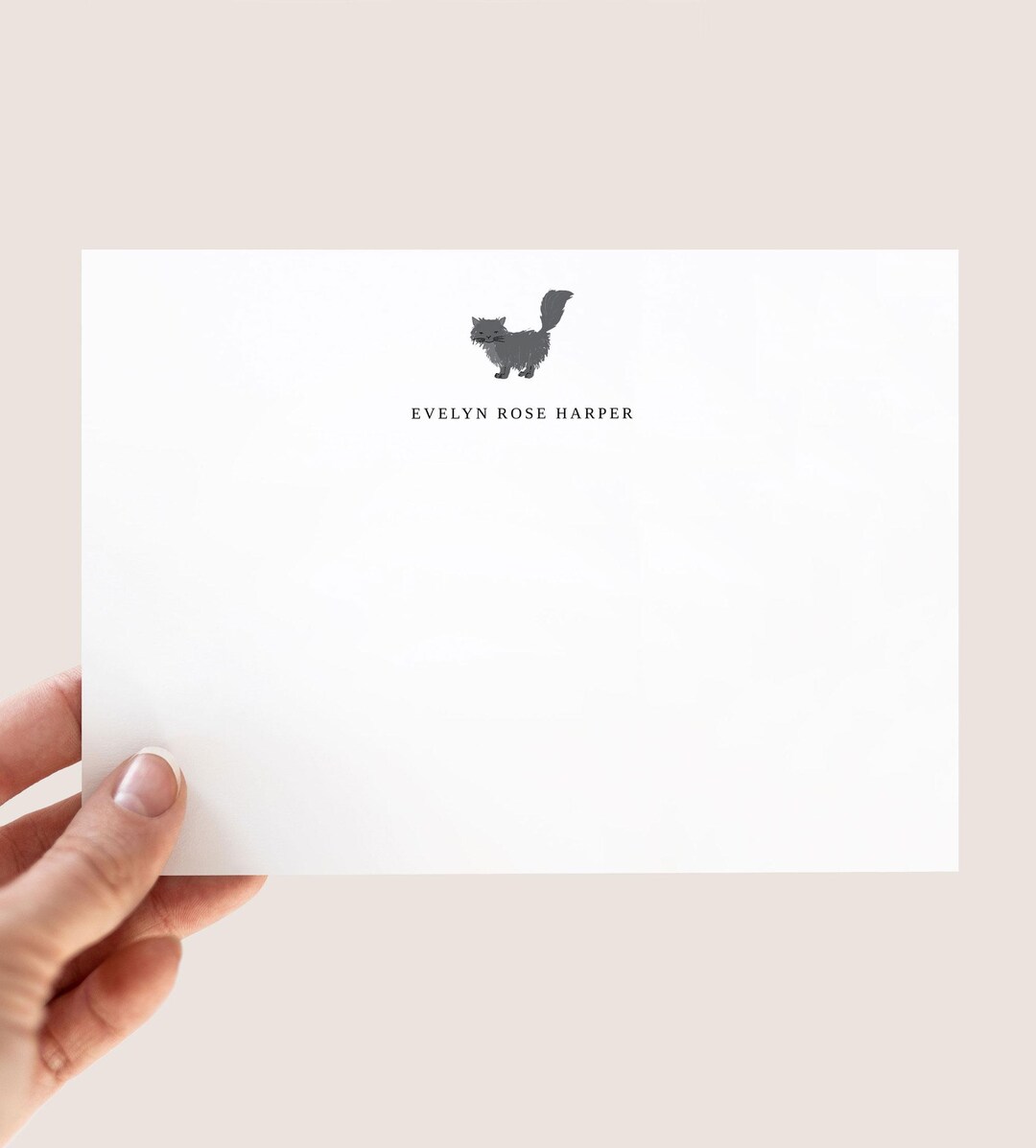 Editable Cat Lover Stationery Template, Personalized Flat Note, Custom ...