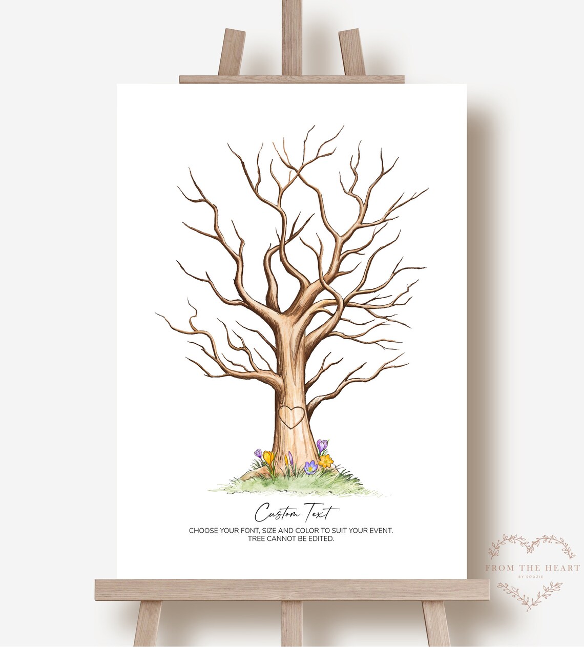 Editable Fingerprint Tree Template, Fingerprint Tree Wedding Guest Book ...