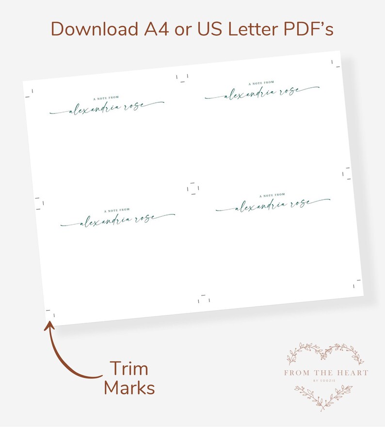Editable Note Card – Custom Printable Stationery Template ...