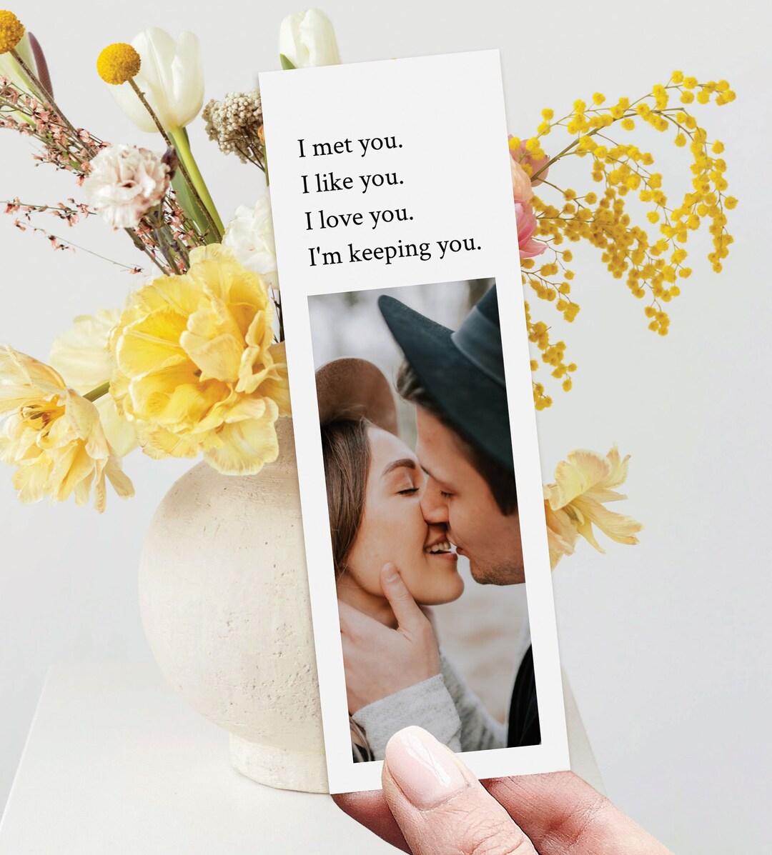Editable Valentines Day Photo Bookmark Template, Valentines Day Gift ...
