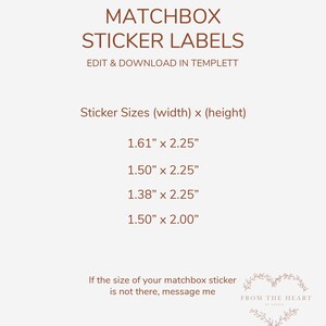 Matchbox Favor Editable Template, Custom Wedding Favor,personalized ...
