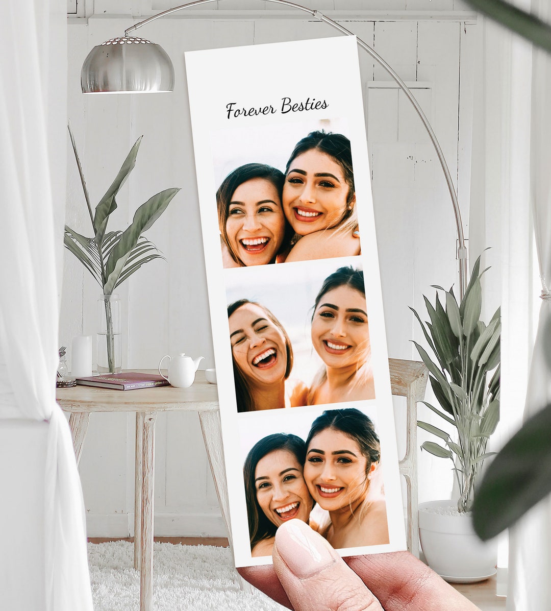 Editable Bestie Photo Strip Bookmark Template, Friends Gift ...