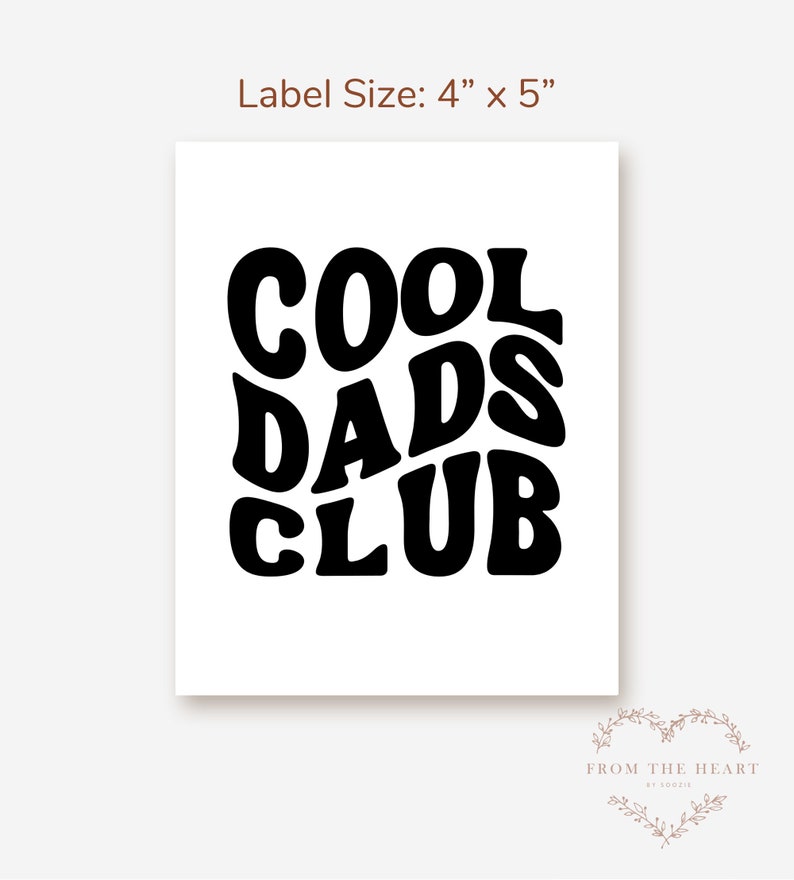 Printable Cool Dads Club Wine Label, Funny Fathers Day Gift From Kids ...