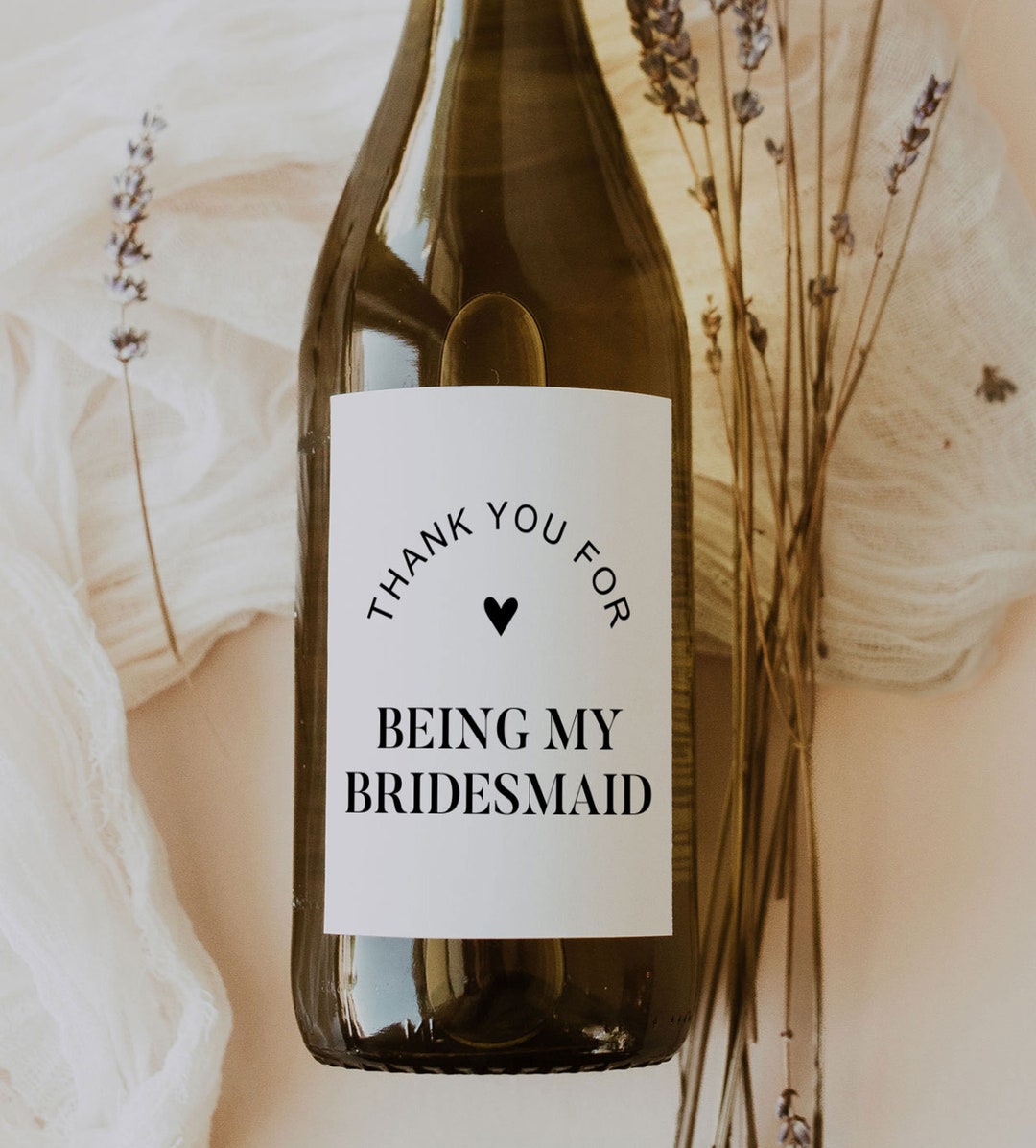 Thank You for Being My Bridesmaid Printable Wine Label, Thank You ...