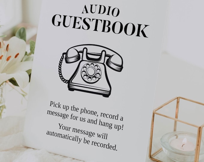 Audio Guestbook Sign Leave a Message After the Tone Telephone Guestbook ...