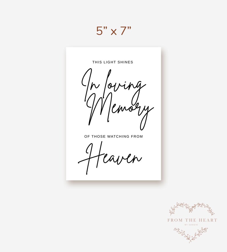 Memory Table Sign in Loving Memory Wedding Sign Forever in Our Hearts ...