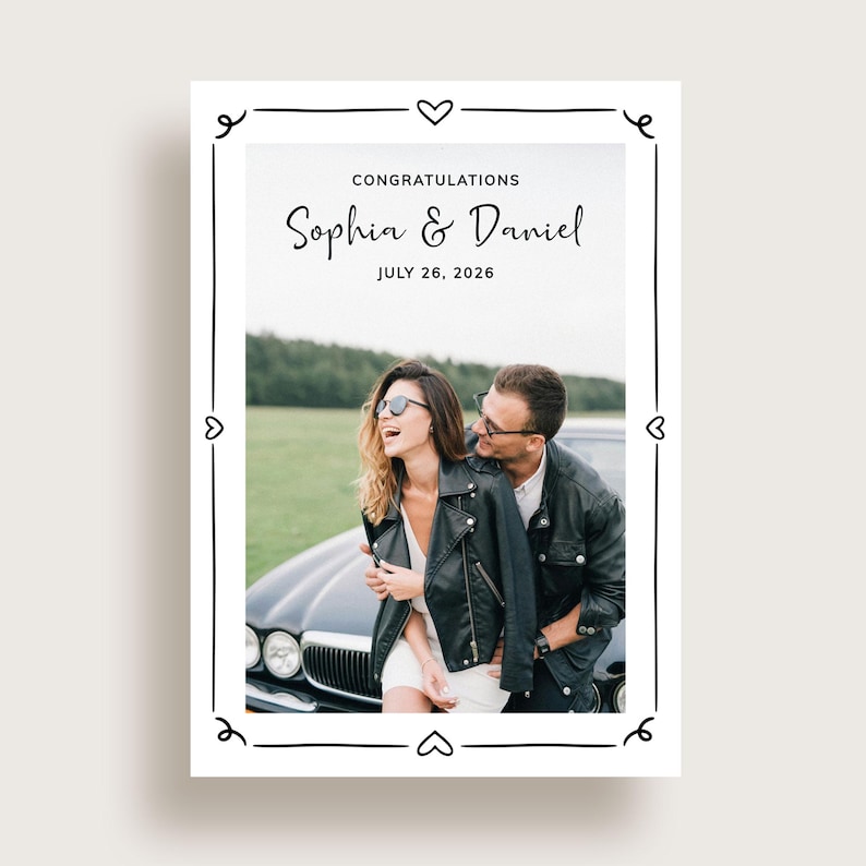 Personalized Wedding Card With Photo – Printable Foldable Wedding ...