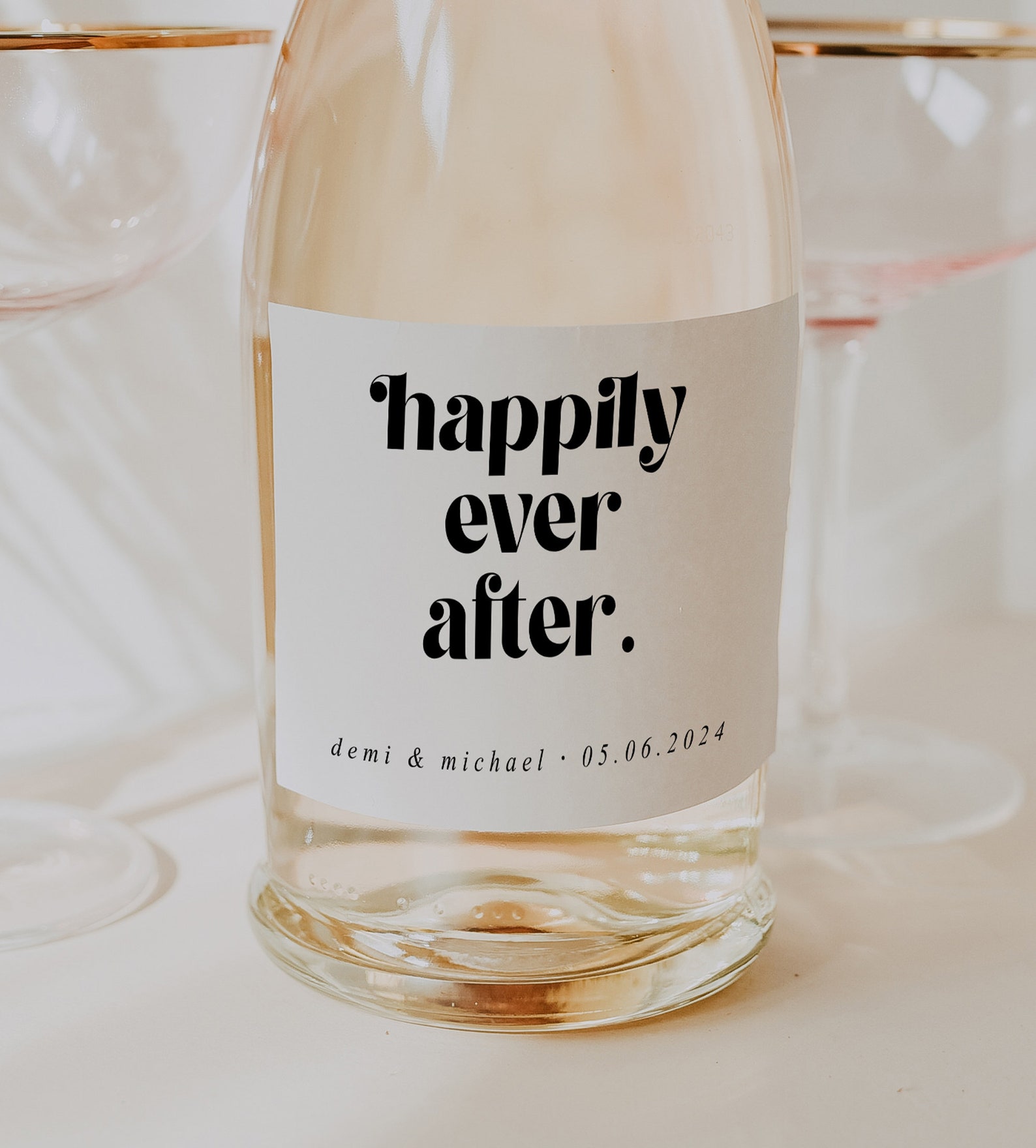 Editable Wedding Champagne Label, Custom Printable Wine Bottle Label ...