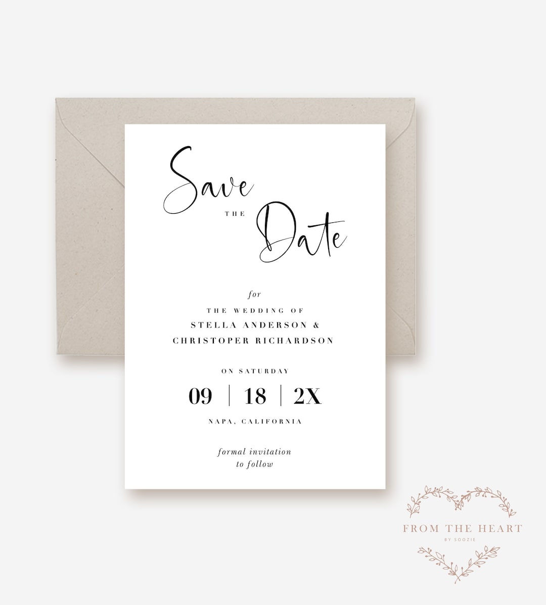 Editable Save the Date Card Template, Save the Date Cards for Weddings ...