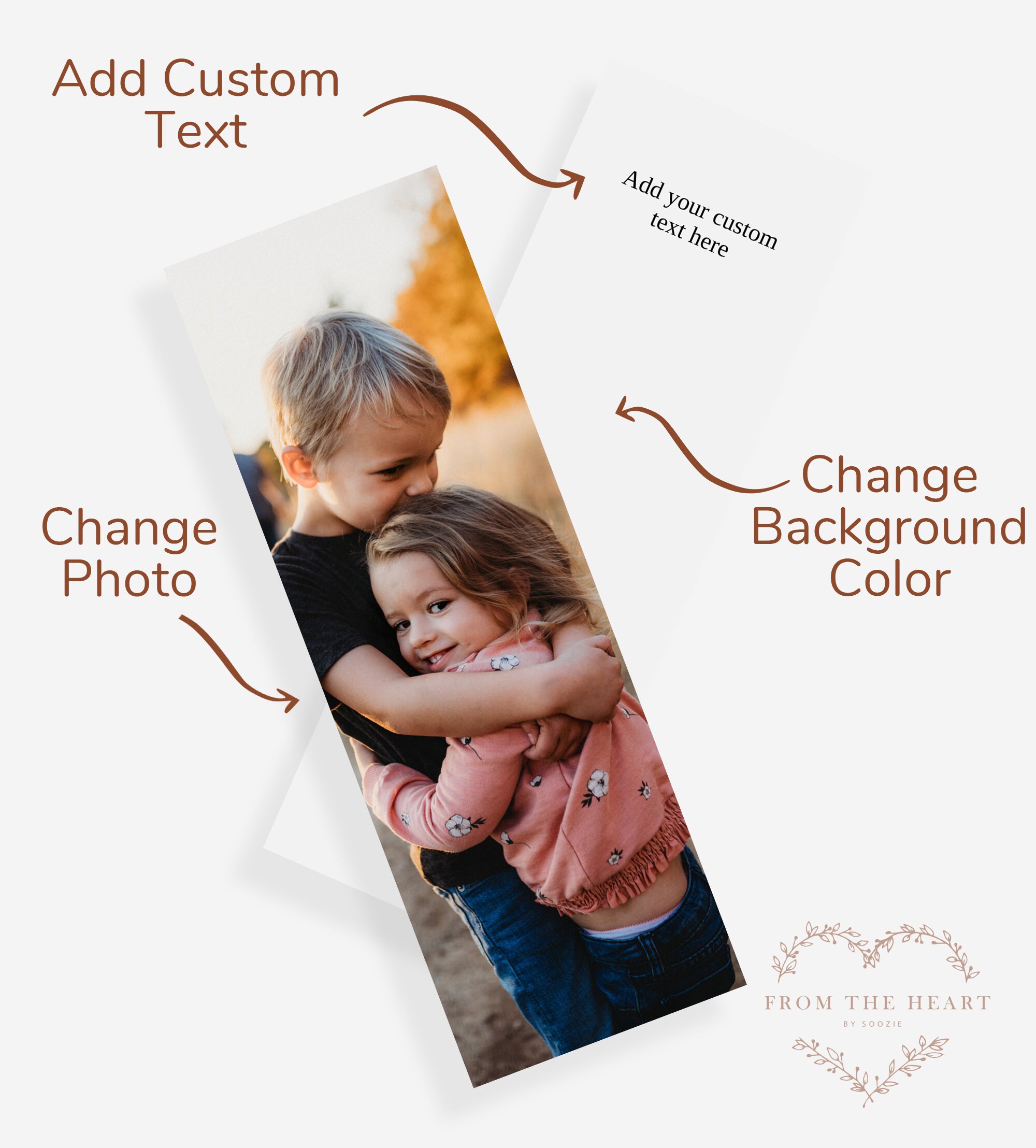 Editable Custom Photo Bookmark, Bookmark Template, Paper Bookmarks ...