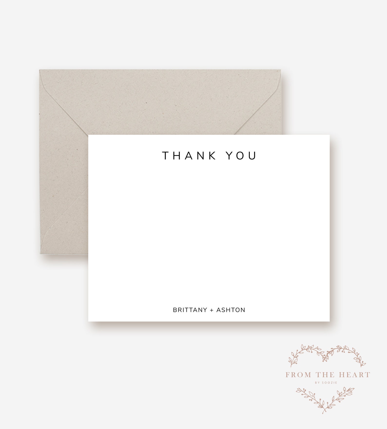 Editable Personalized Thank You Note Elegant Simple Black & - Etsy