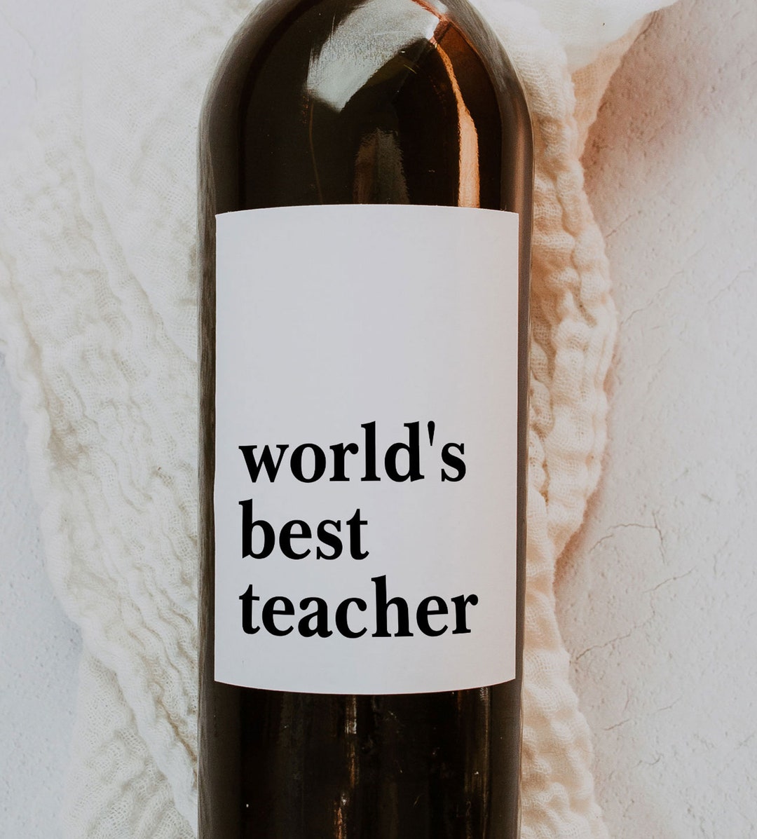 Printable World's Best Teacher Wine Label, Teacher Gifts, Gifts for ...