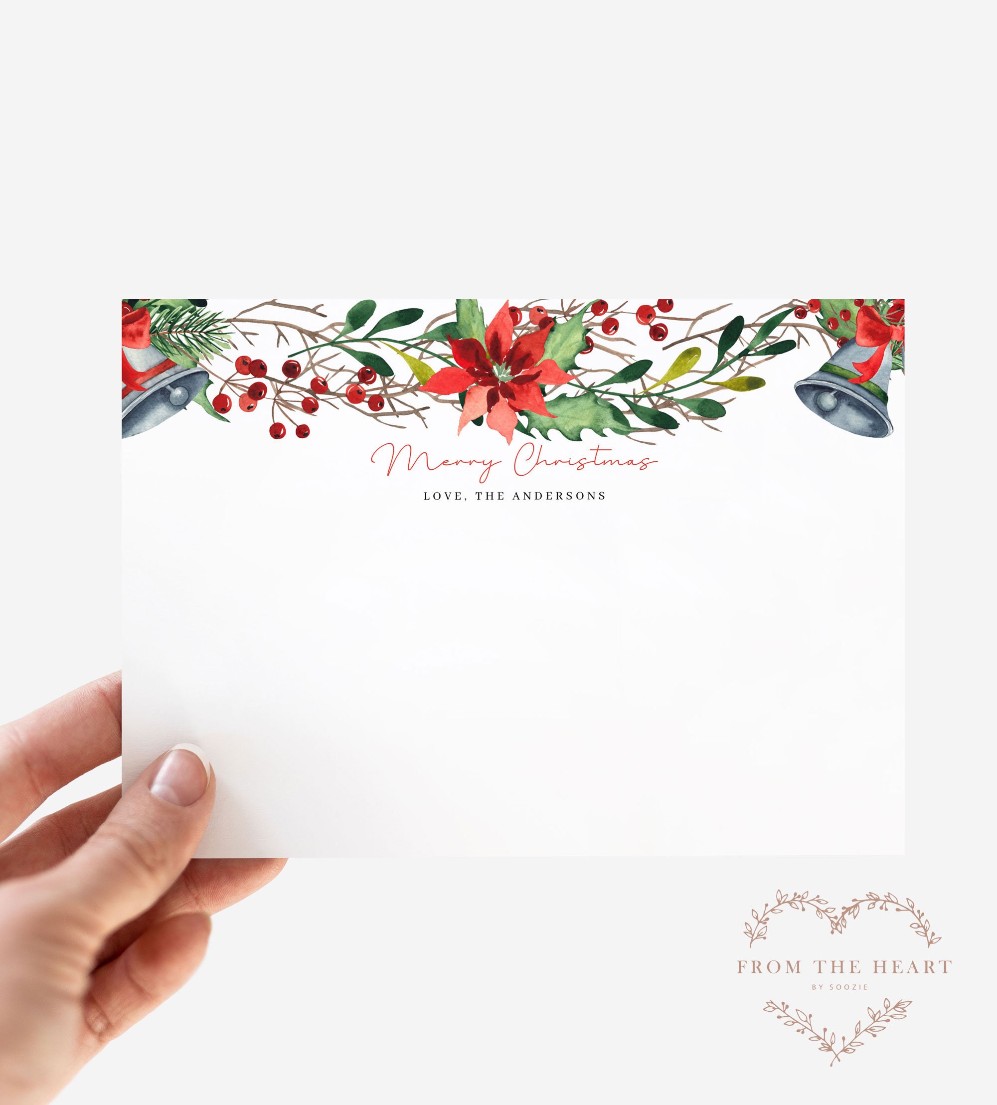 Editable Christmas Personalized Note Card Template, Holiday Note Cards ...