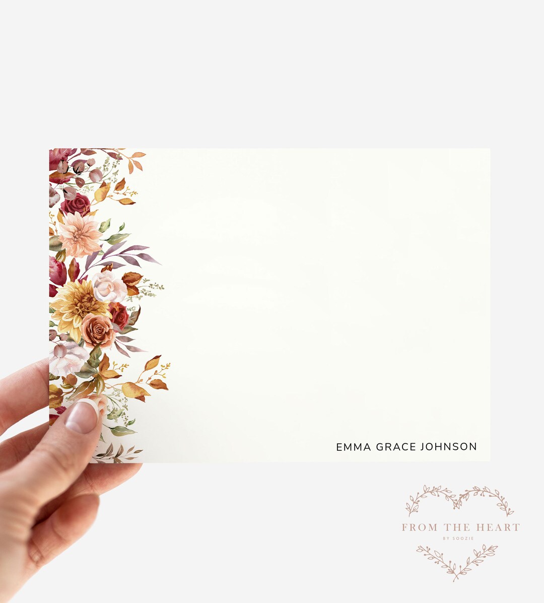 Editable Personalized Fall Note Card Template Custom Autumn Notecard ...