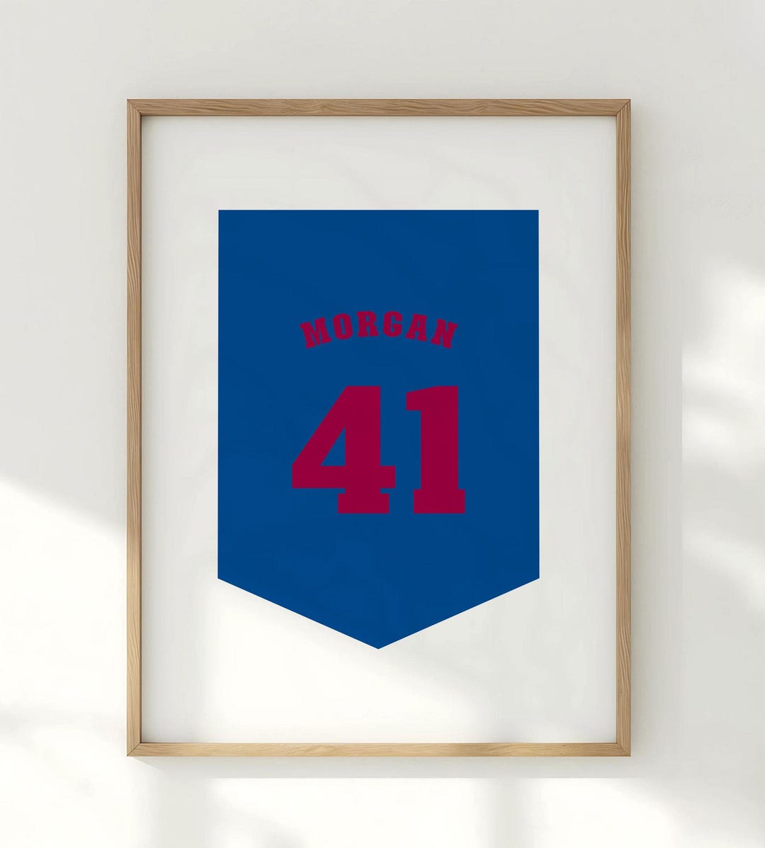 Sports Poster - Blue and Red Wall Art - Editable Name & Number - Boys ...