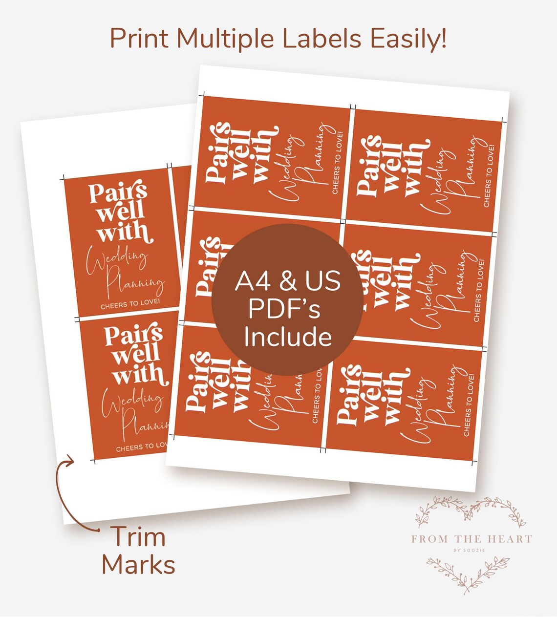 Printable "pairs Well With Wedding Planning" Wine Label - Cheers to ...