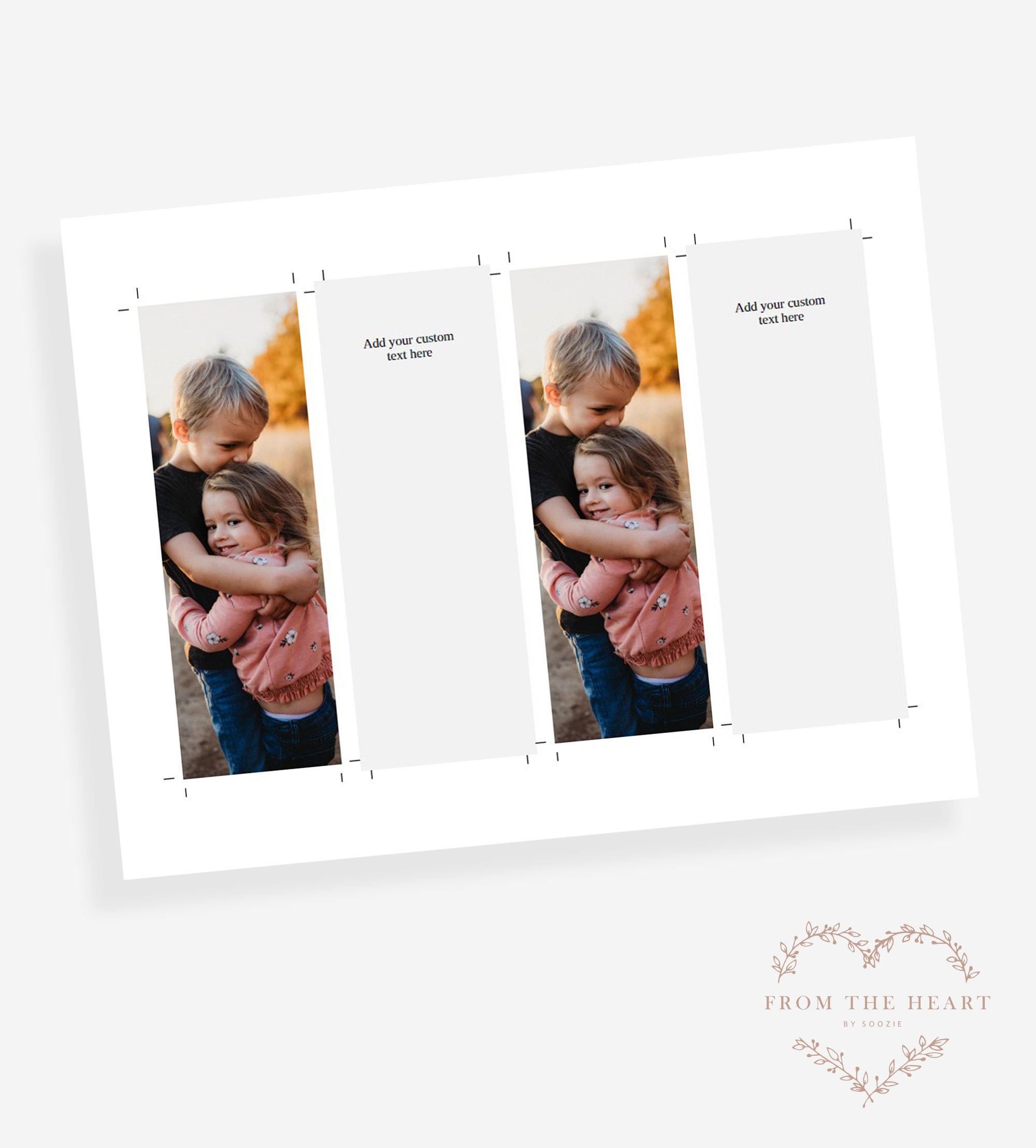 Editable Custom Photo Bookmark, Bookmark Template, Paper Bookmarks ...