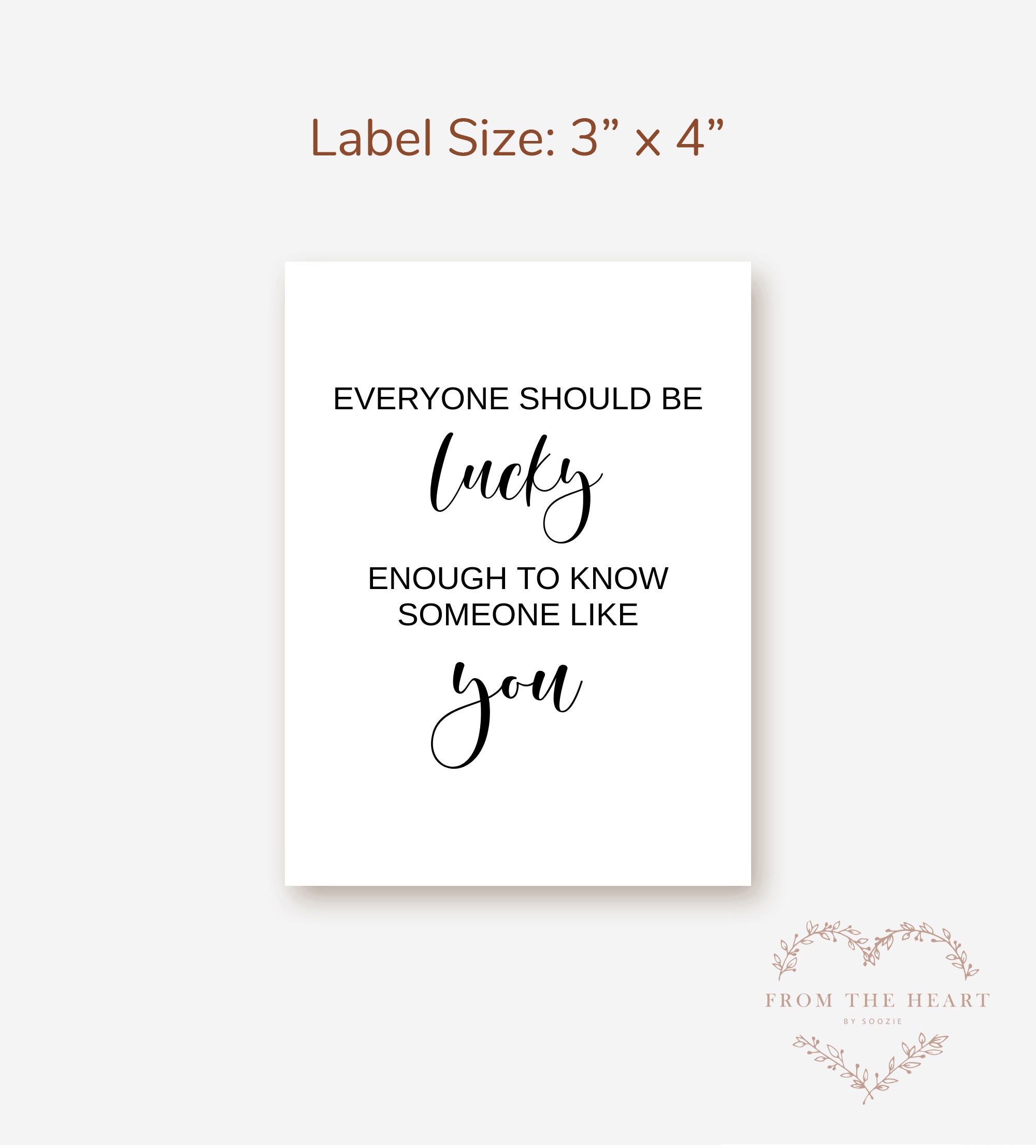 Printable Friendship Wine Label "everybody Should Be Lucky Enough to ...