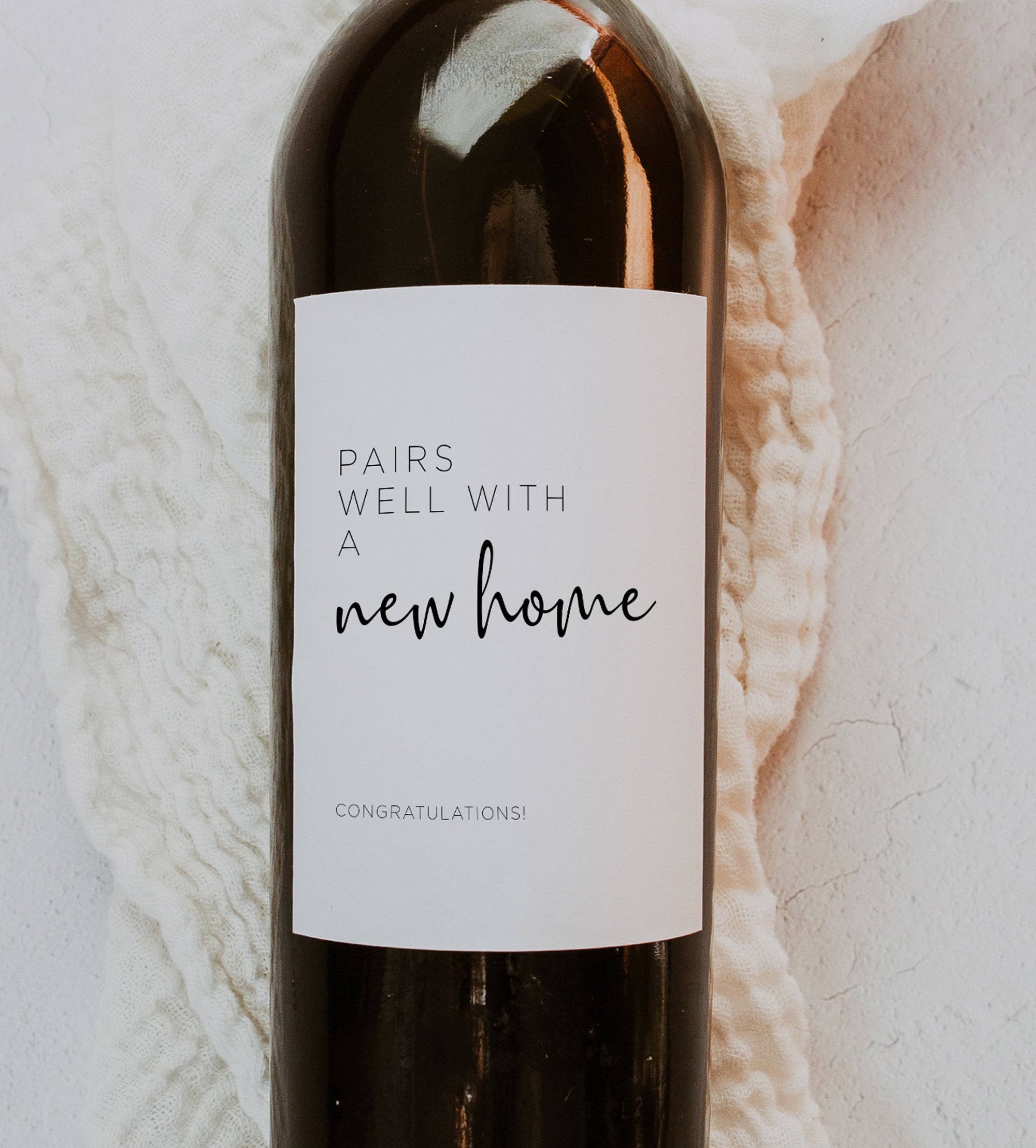 Printable "pairs Well With a New Home" Wine Label - Housewarming Gift ...
