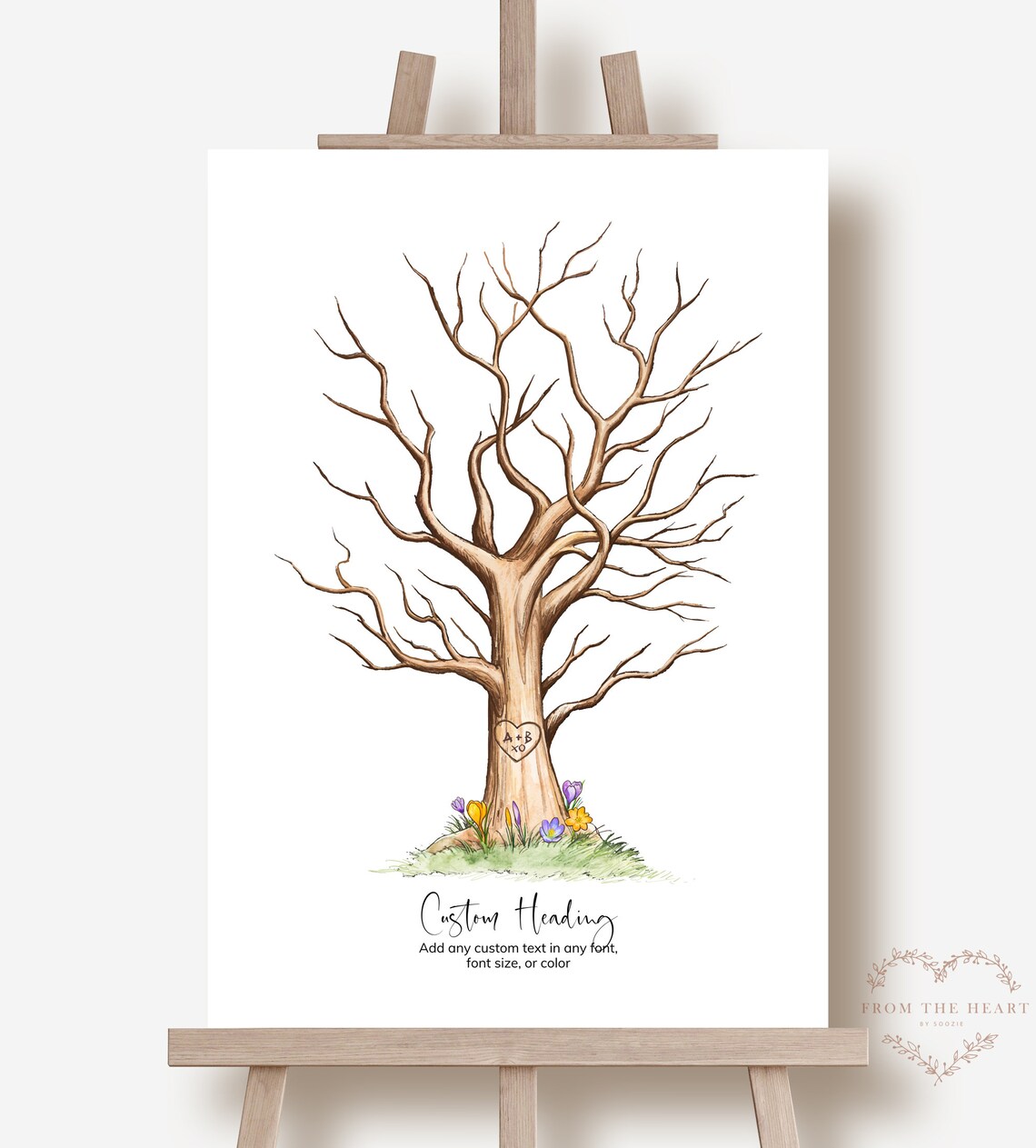 Editable Fingerprint Tree Template, Fingerprint Tree Wedding Guest Book ...