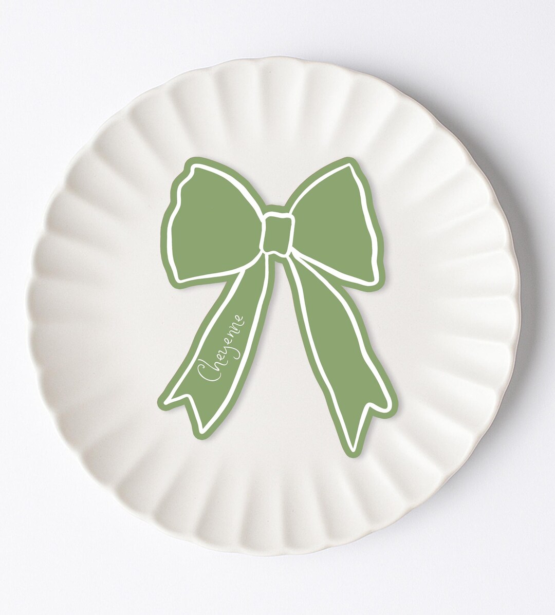 Editable Bow Place Cards, Printable Name Card Template, Green Bow Table ...