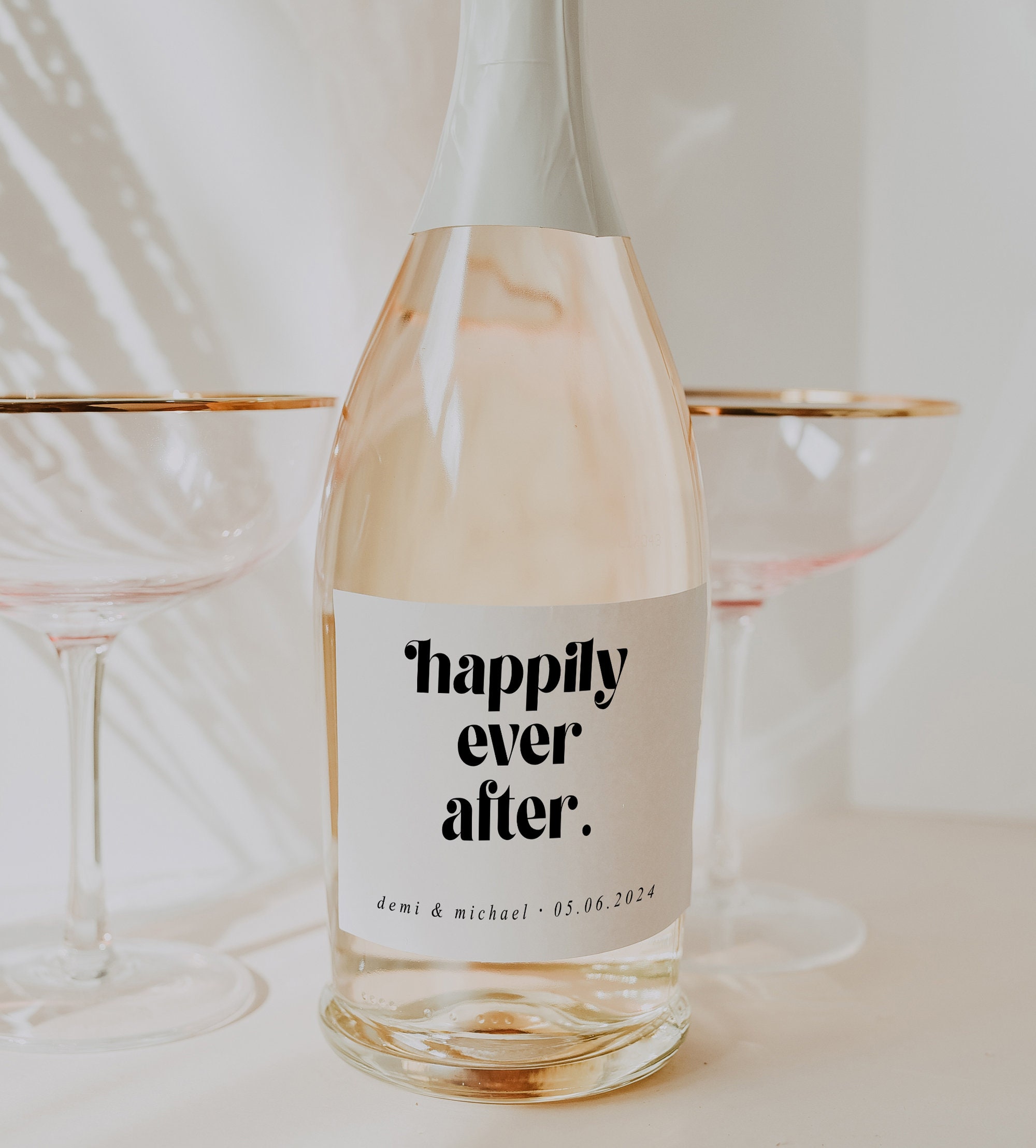 Editable Wedding Champagne Label, Custom Printable Wine Bottle Label ...