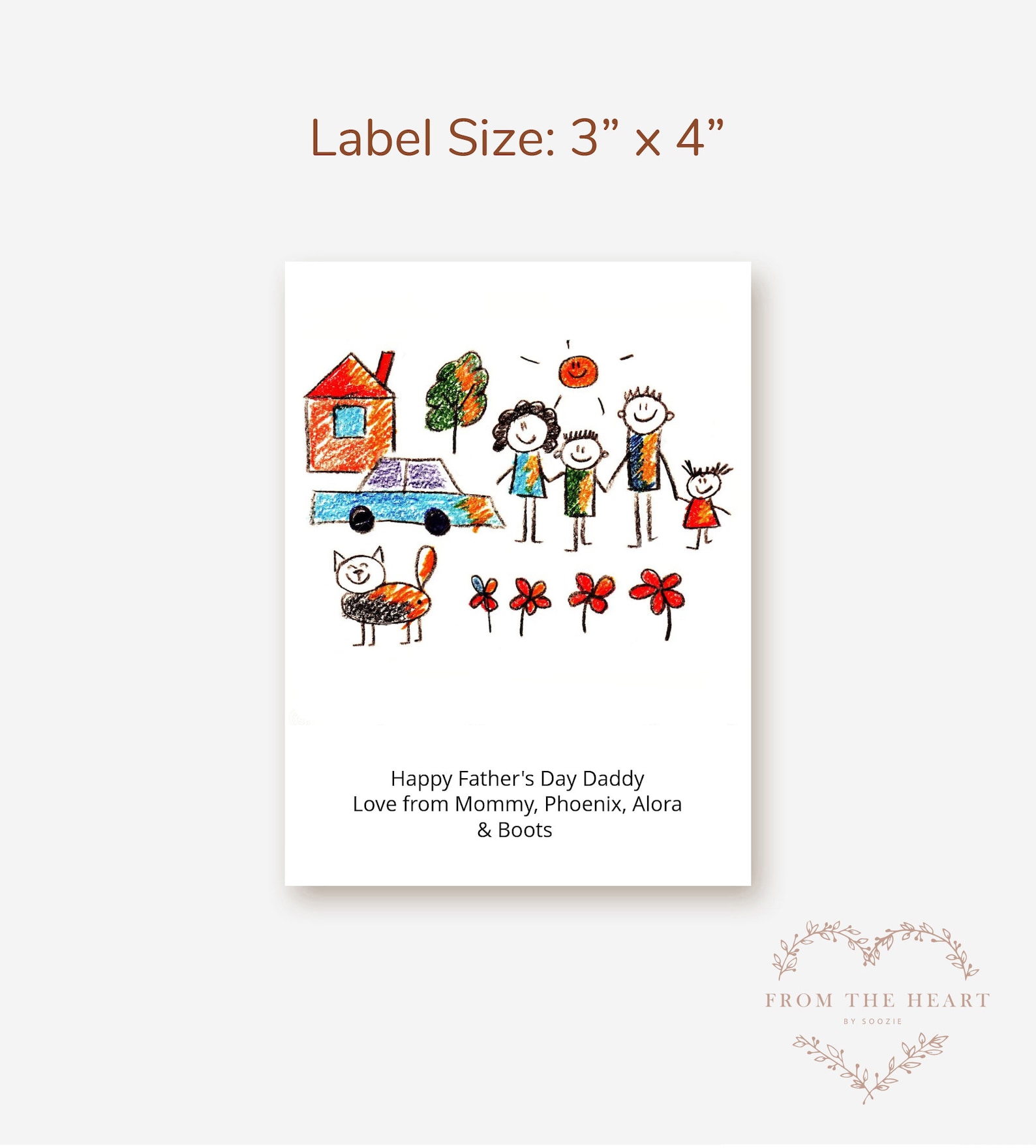 Editable Kids Art Wine Label Template, Custom Father's Day Gift, Gifts ...