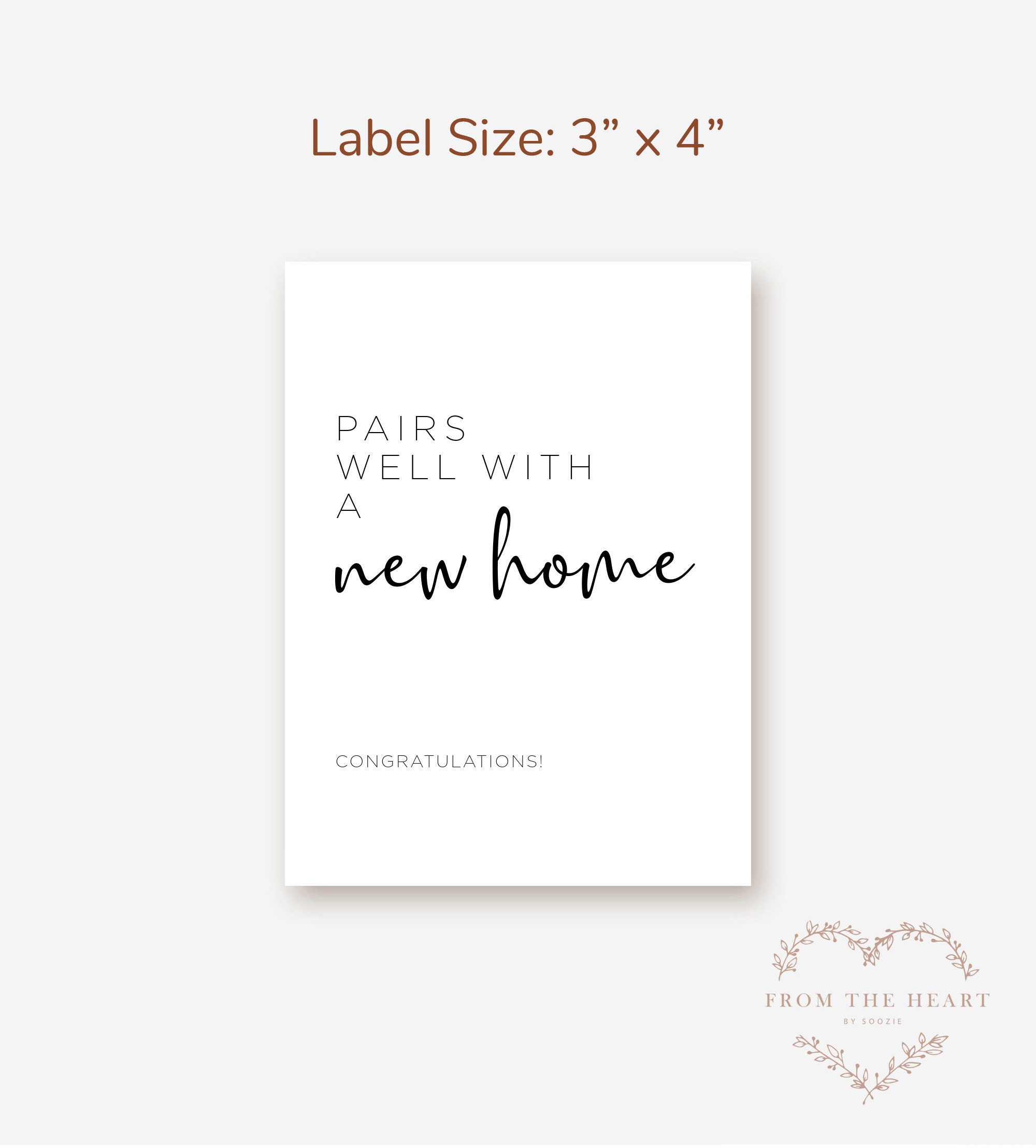 Printable New Home Wine Label Pairs Well With a New Home Housewarming ...