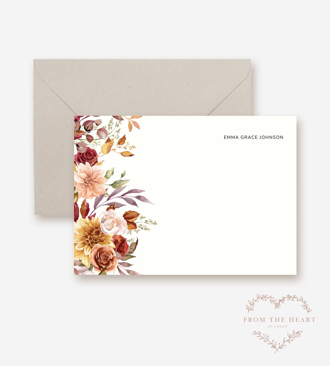 Editable Personalized Fall Note Cards, Personalized Fall Note Cards ...