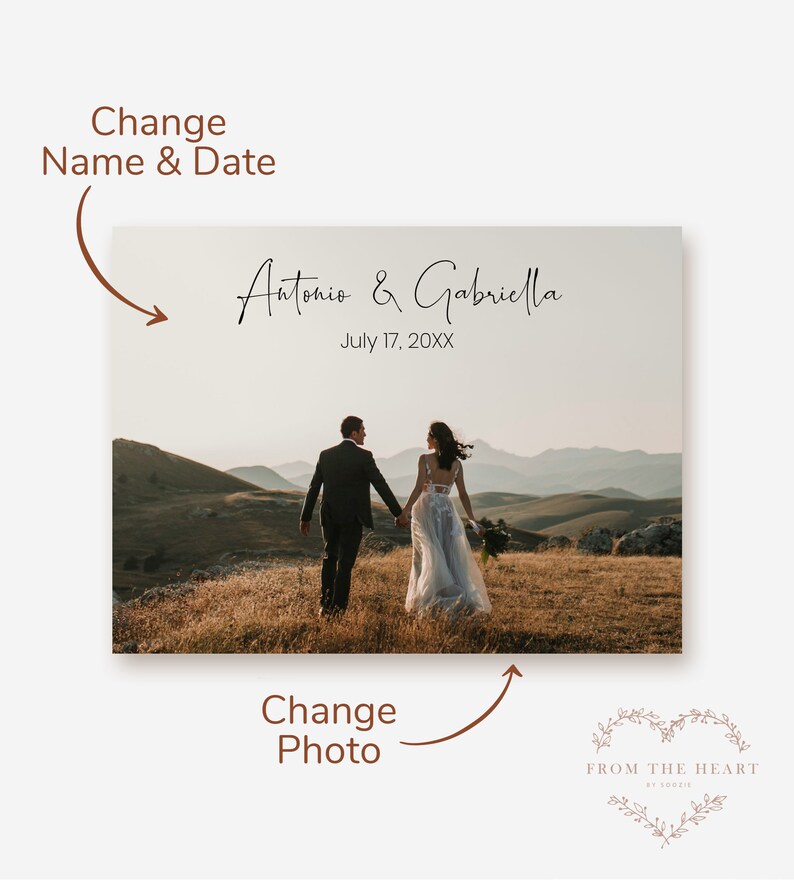 Editable Photo Champagne Label - Custom Bottle Sticker, Wedding ...