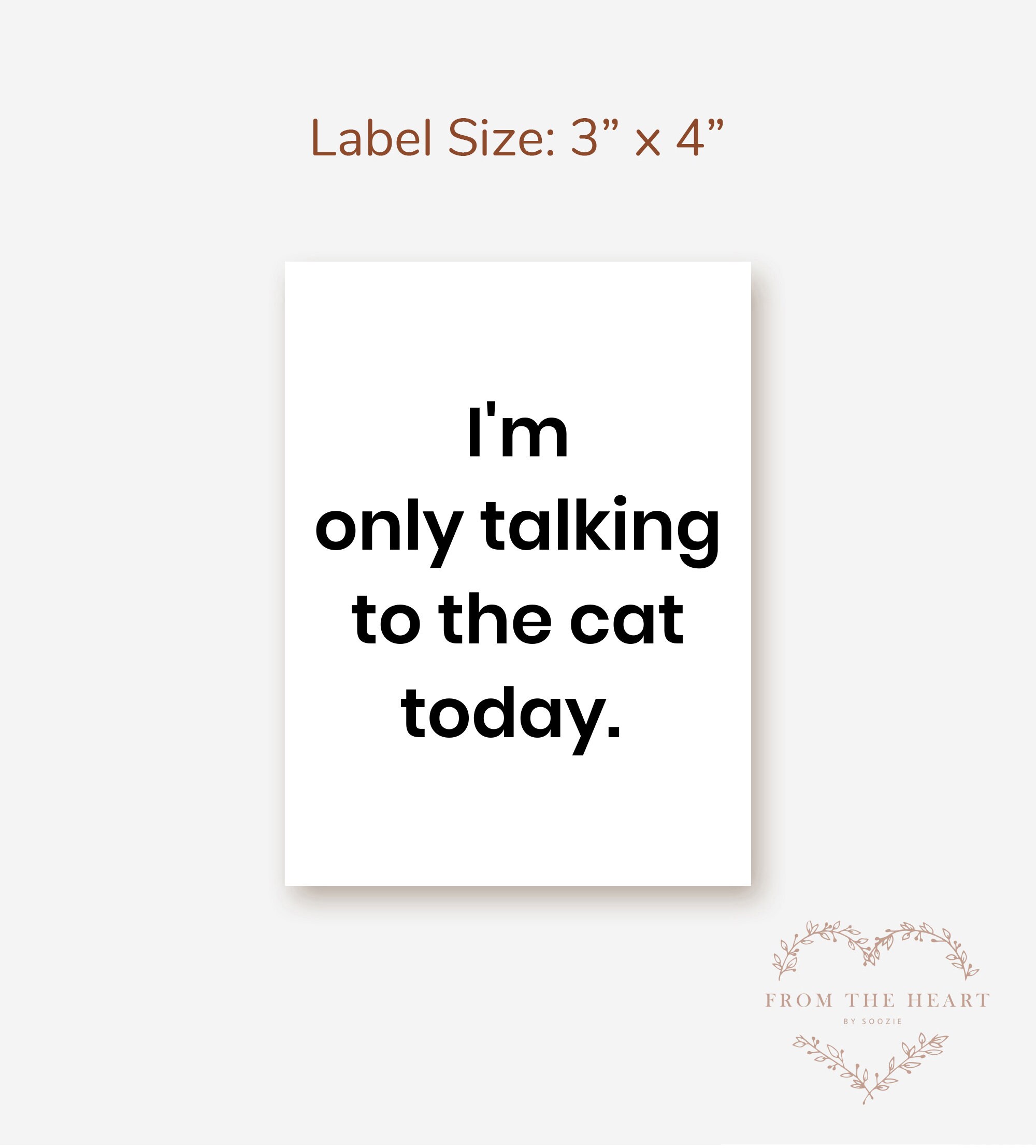 Printable Cat Lover Wine Bottle Label Only Talking to the Cat Fun Cat ...