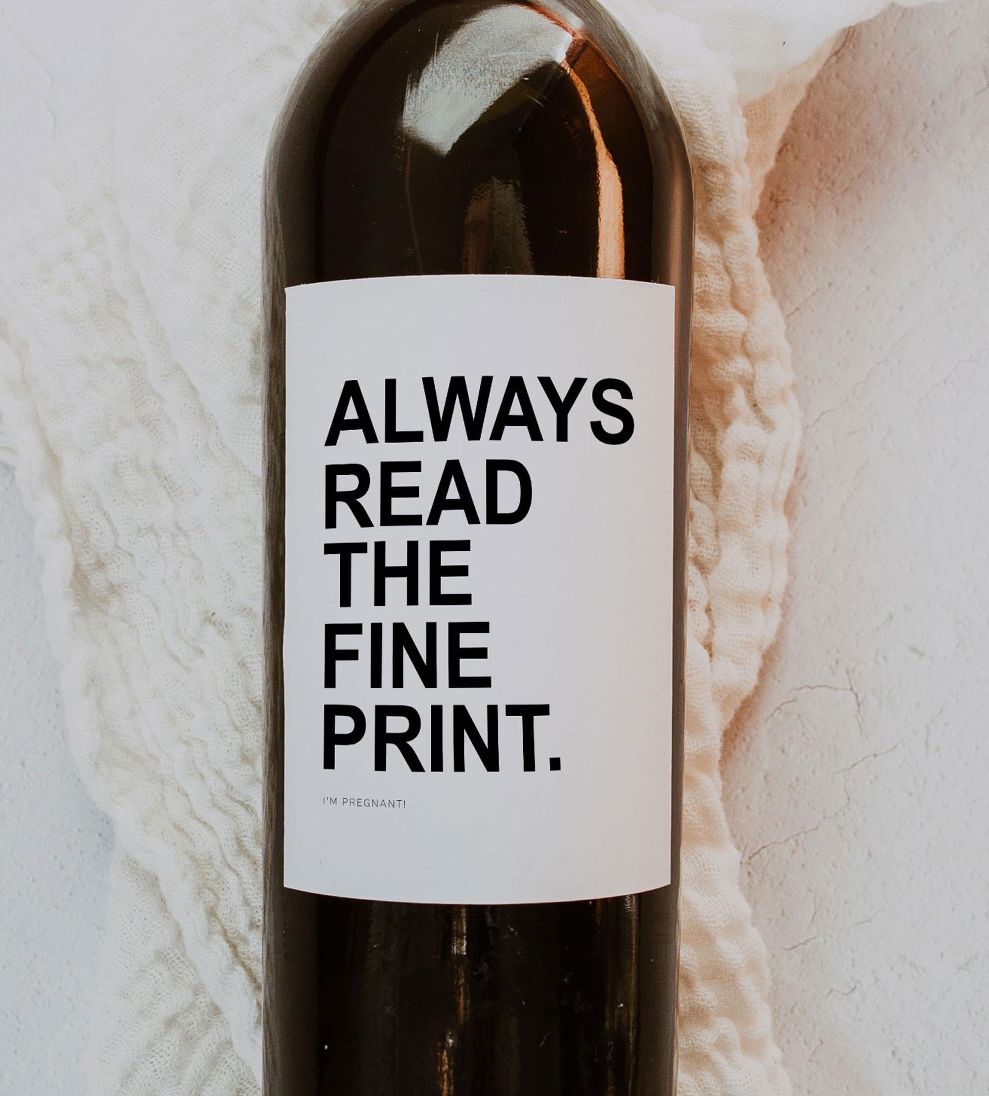 Printable Pregnancy Announcement Wine Label Read the Fine Print Wine ...