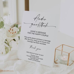Printable Audio Guestbook Sign | Leave a Message Wedding Sign | Phone ...