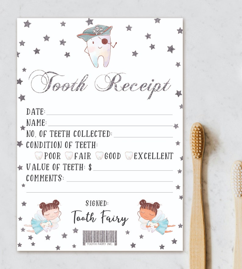 Boys Tooth Fairy Receipt, Tooth Fairy Letter, Tooth Fairy Receipt ...