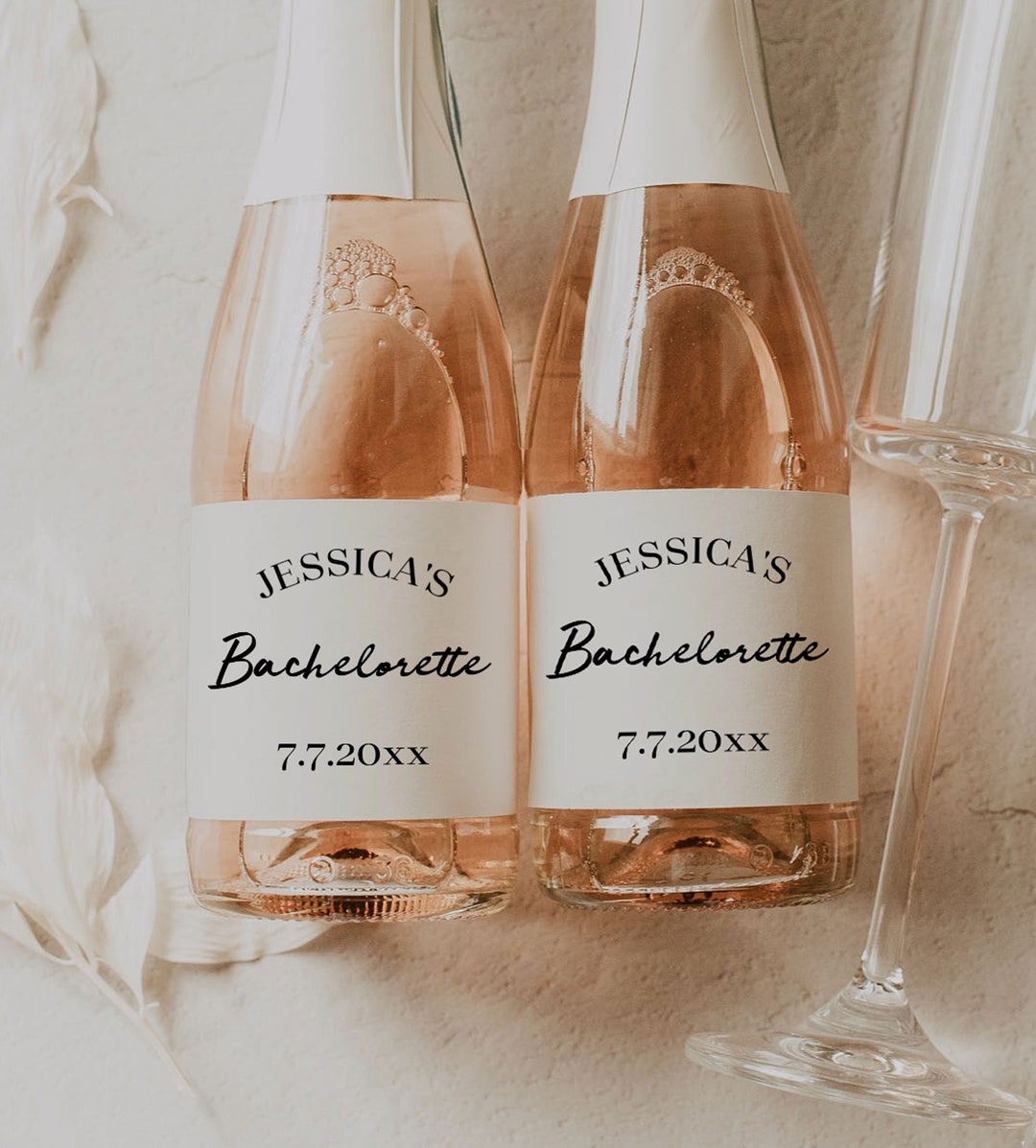 Editable Batchelorette Mini Champagne Bottle Label Template ...