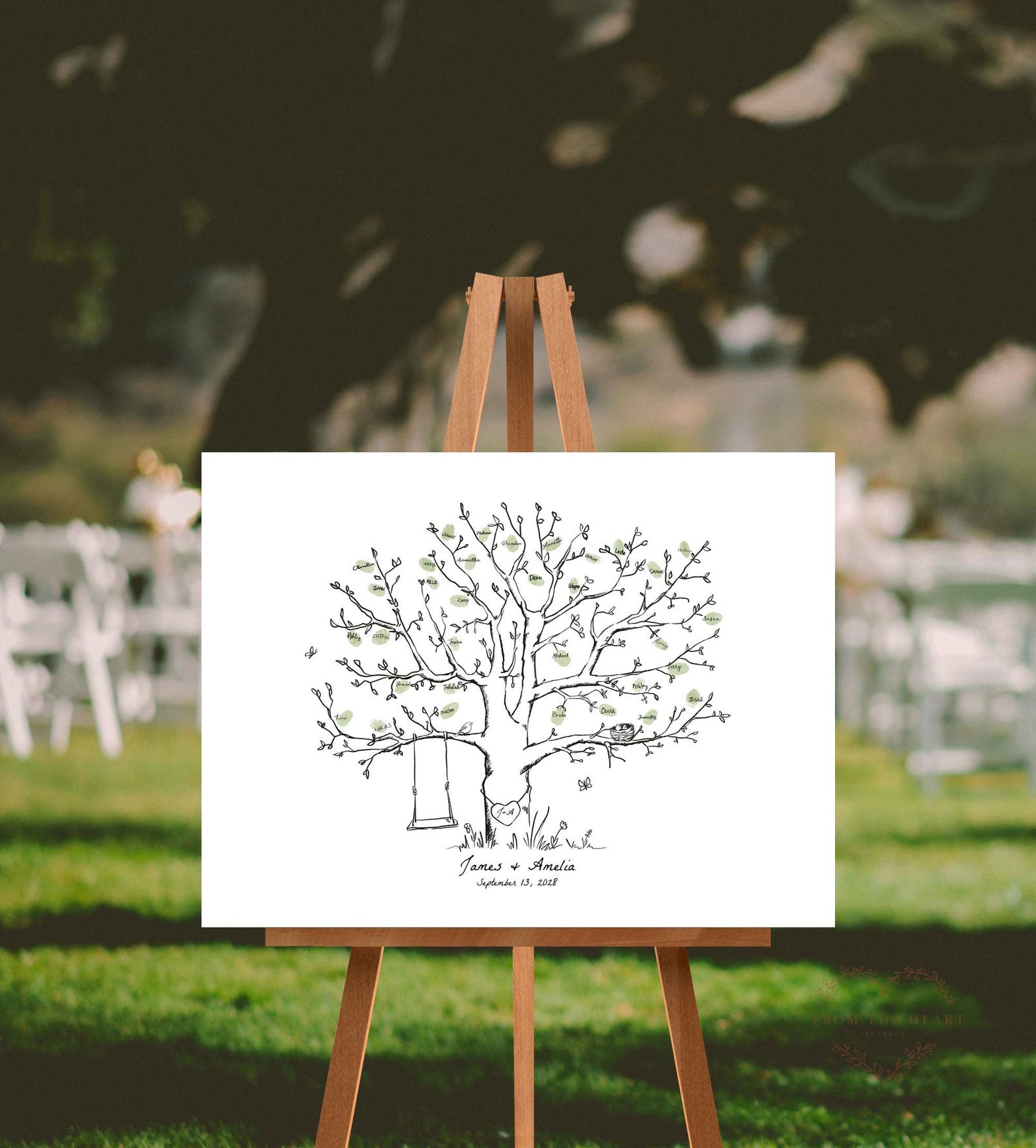Editable Fingerprint Tree Wedding Guest Book – DIY Printable Guestbook ...