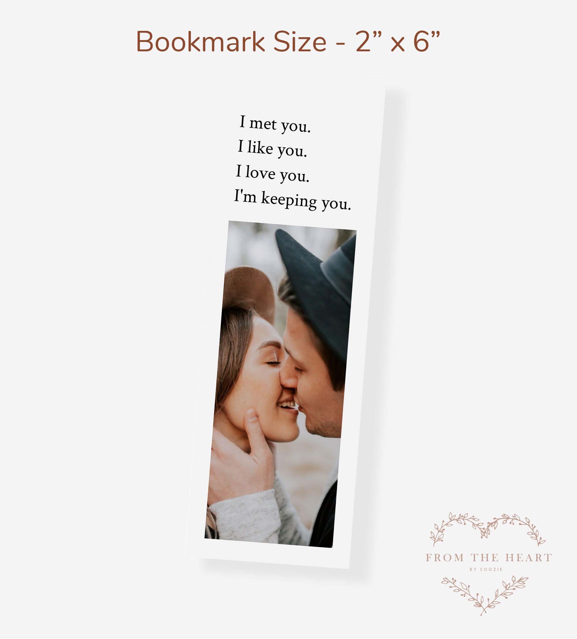 Editable Valentines Day Photo Bookmark Template, Valentines Day Gift ...
