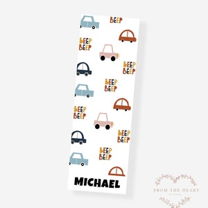 Editable Cute Car Printable Name Bookmark Template, Bookmark Template ...