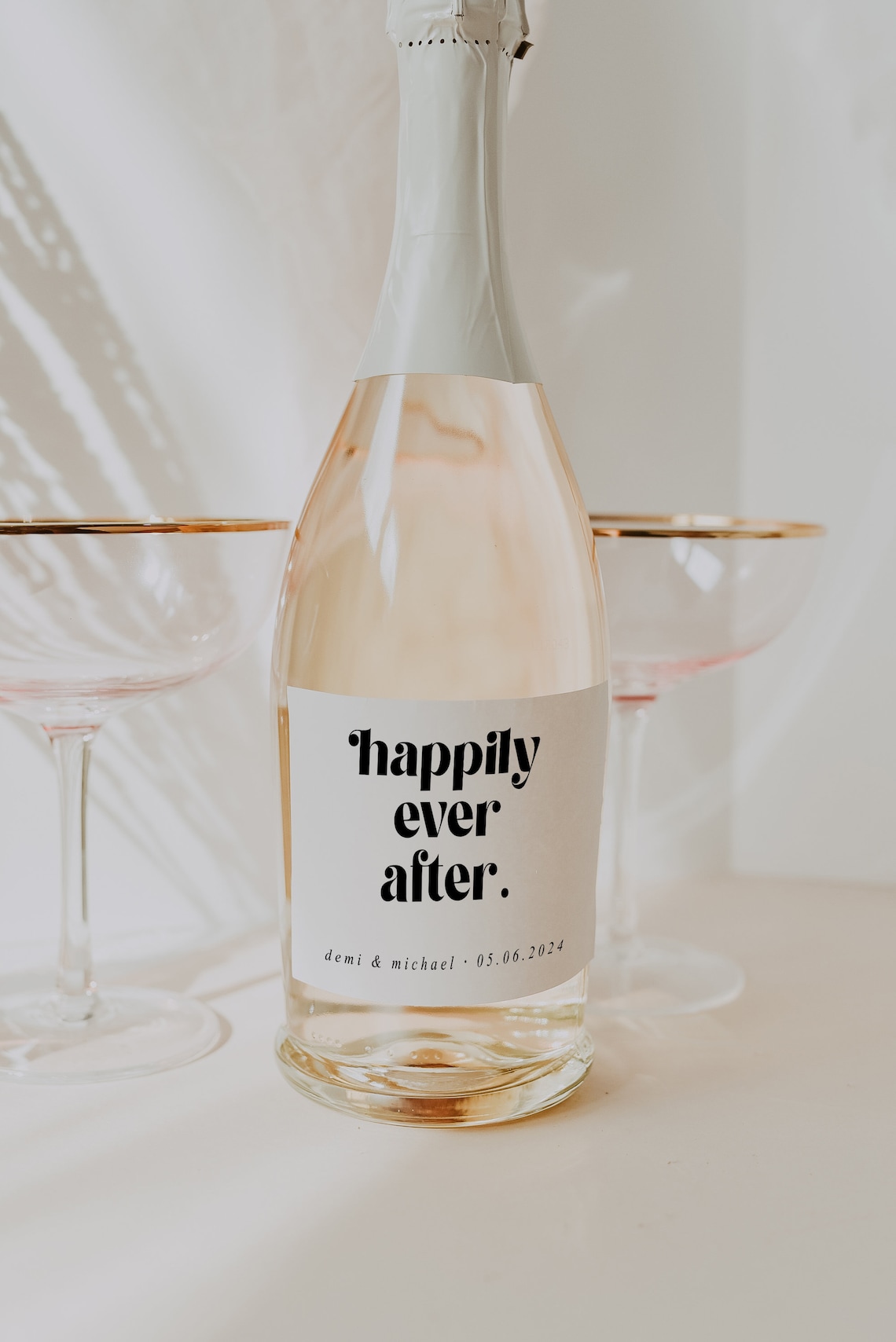 Editable Wedding Champagne Label, Custom Printable Wine Bottle Label ...