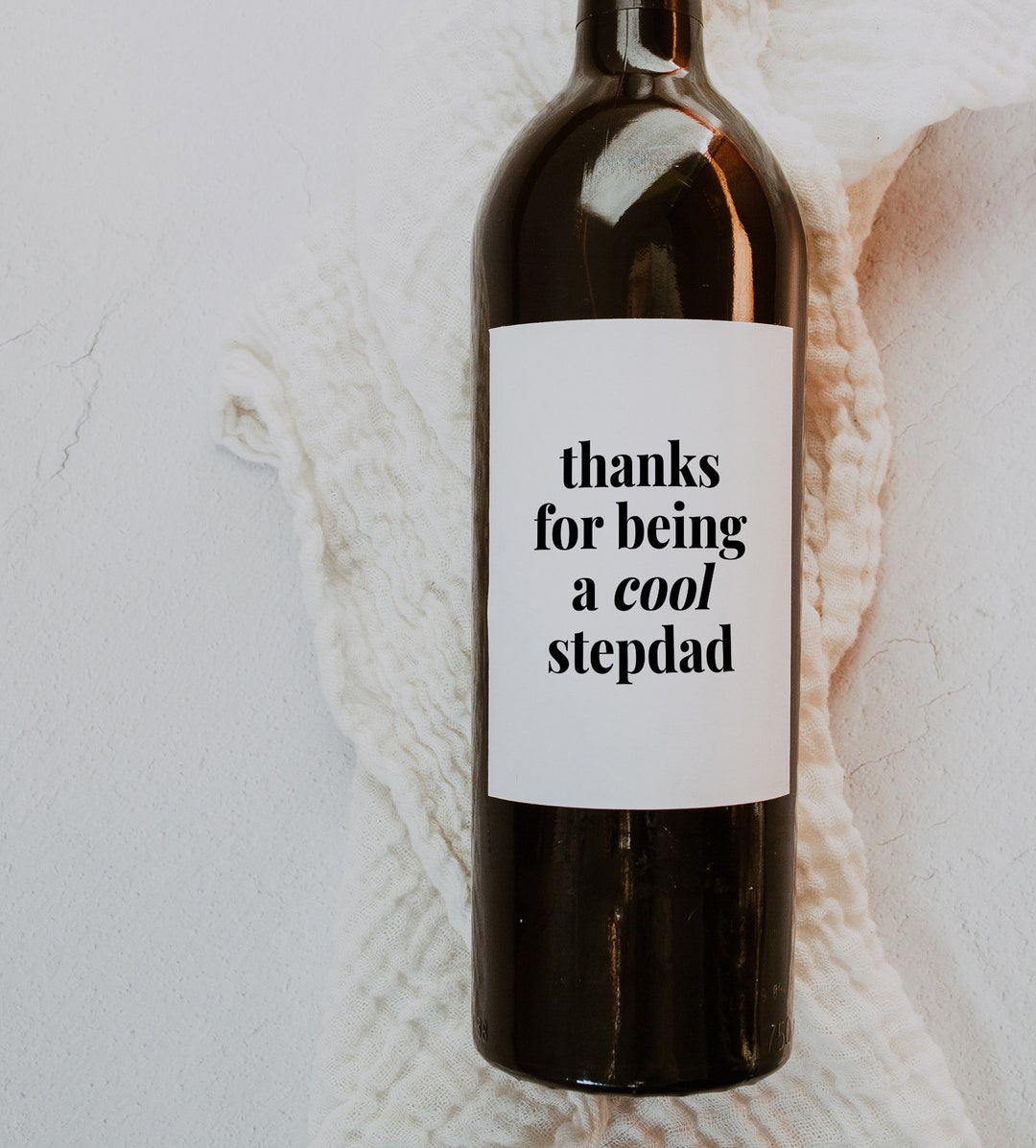 Printable Cool Stepdad Wine Label Fathers Day Gift for Stepdad Stepdad ...