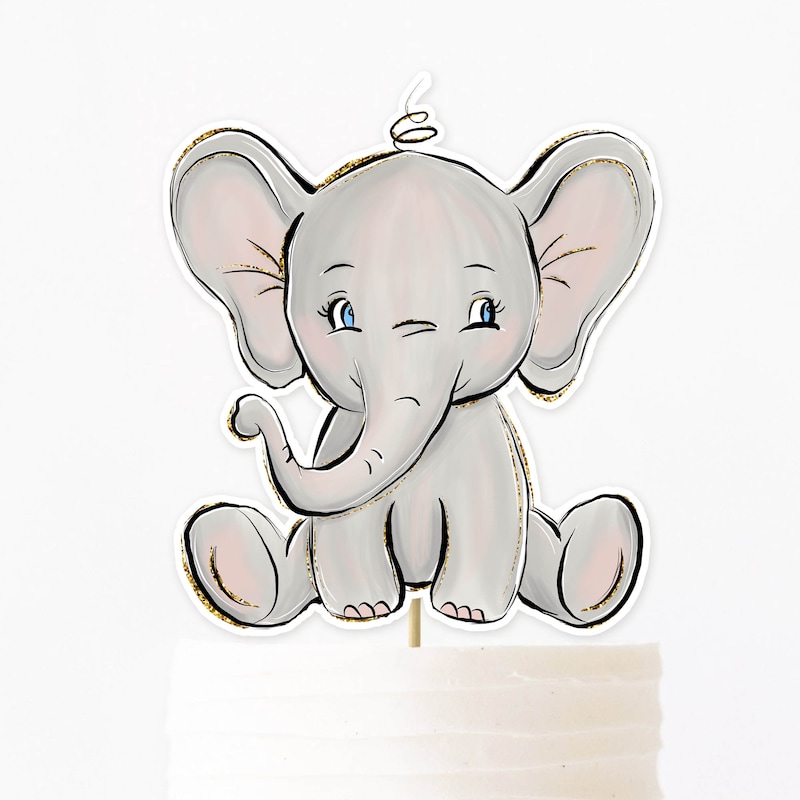 Pink Elephant Cake Topper - Etsy