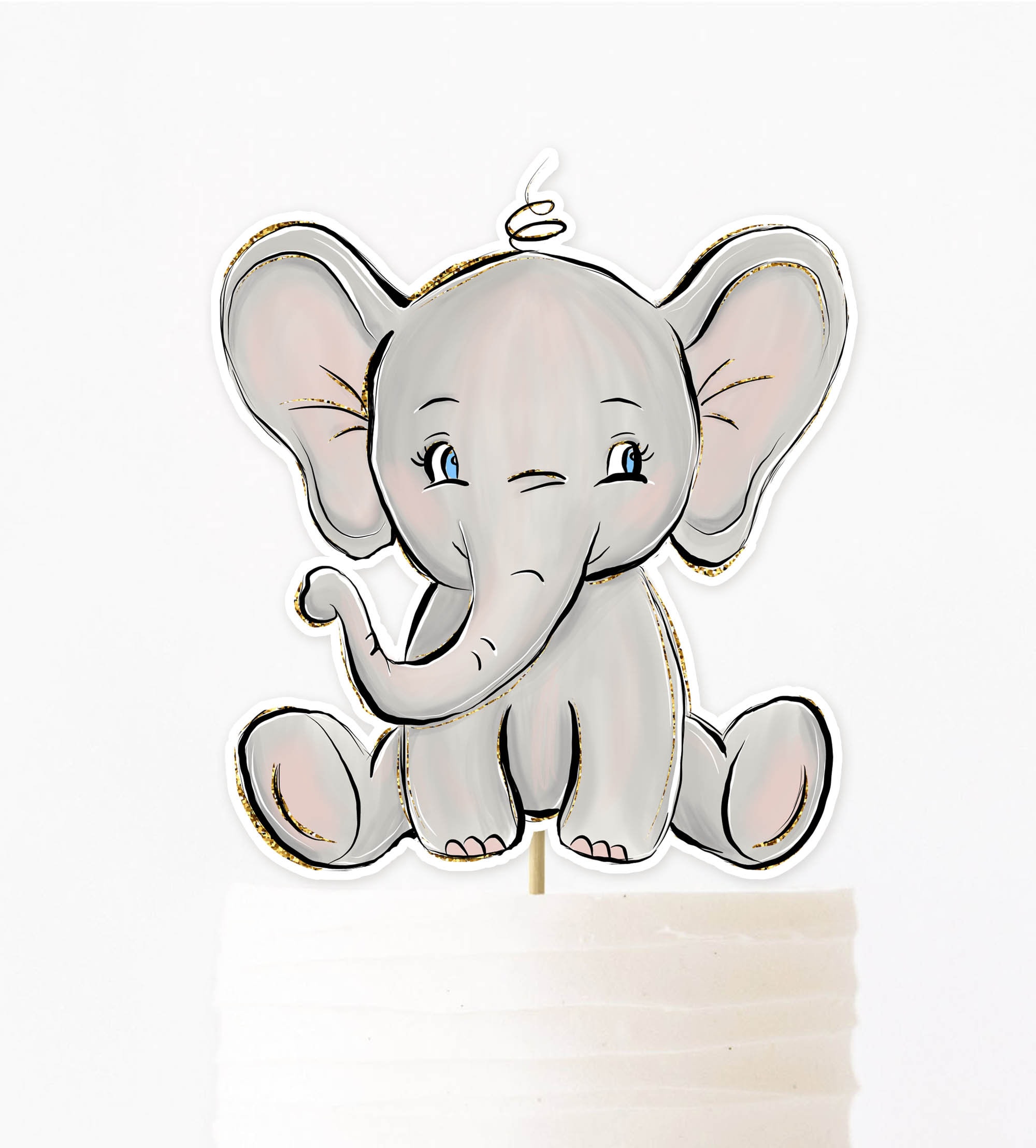 Printable Elephant Centerpiece Elephant Cake Topper Elephant Cutout ...