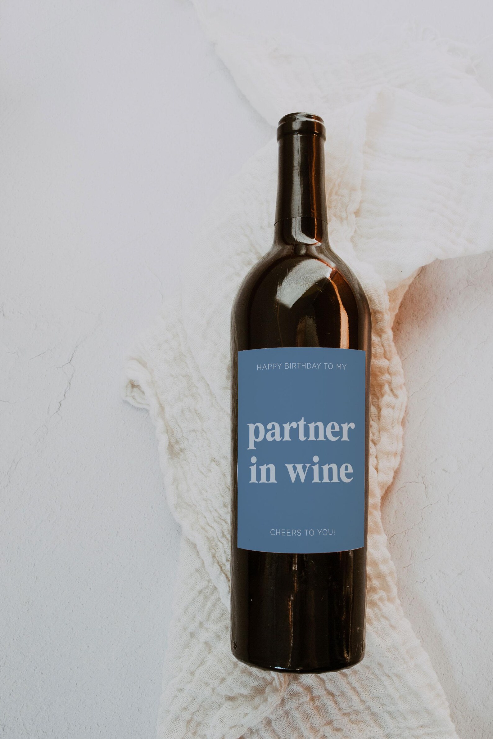 Partner in Wine Birthday Wine Label, Happy Birthday, Printable Wine ...