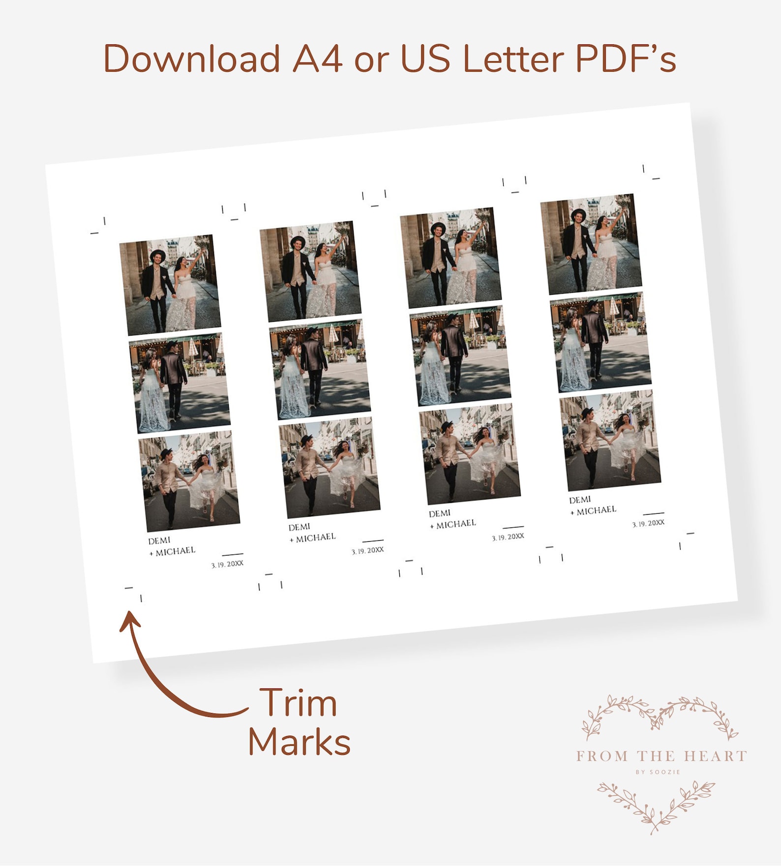 Editable Wedding Photo Booth Strip Template, 2x6 Photo Booth Template ...