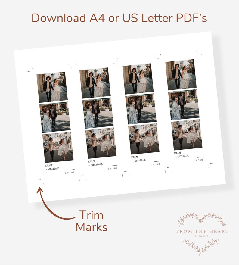 Editable Wedding Photo Booth Strip Template, 2x6 Photo Booth Template ...